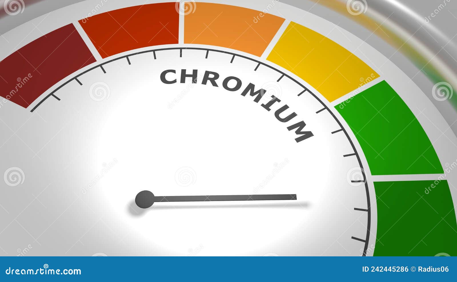 Chromium Level Abstract Scale. Food Value Measuring. 3D Render Stock ...