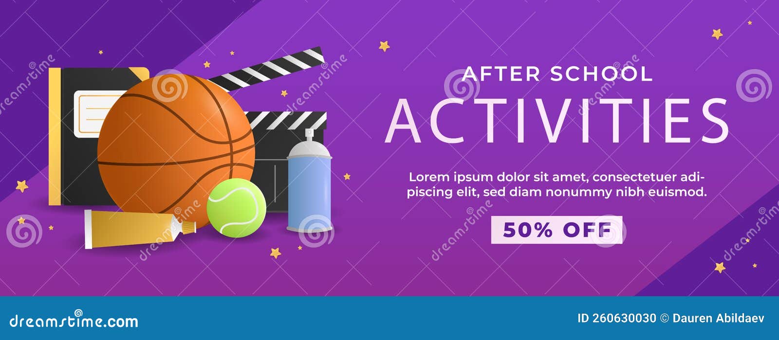 Gradient after School Activities Cover Vector Illustration. Stock ...