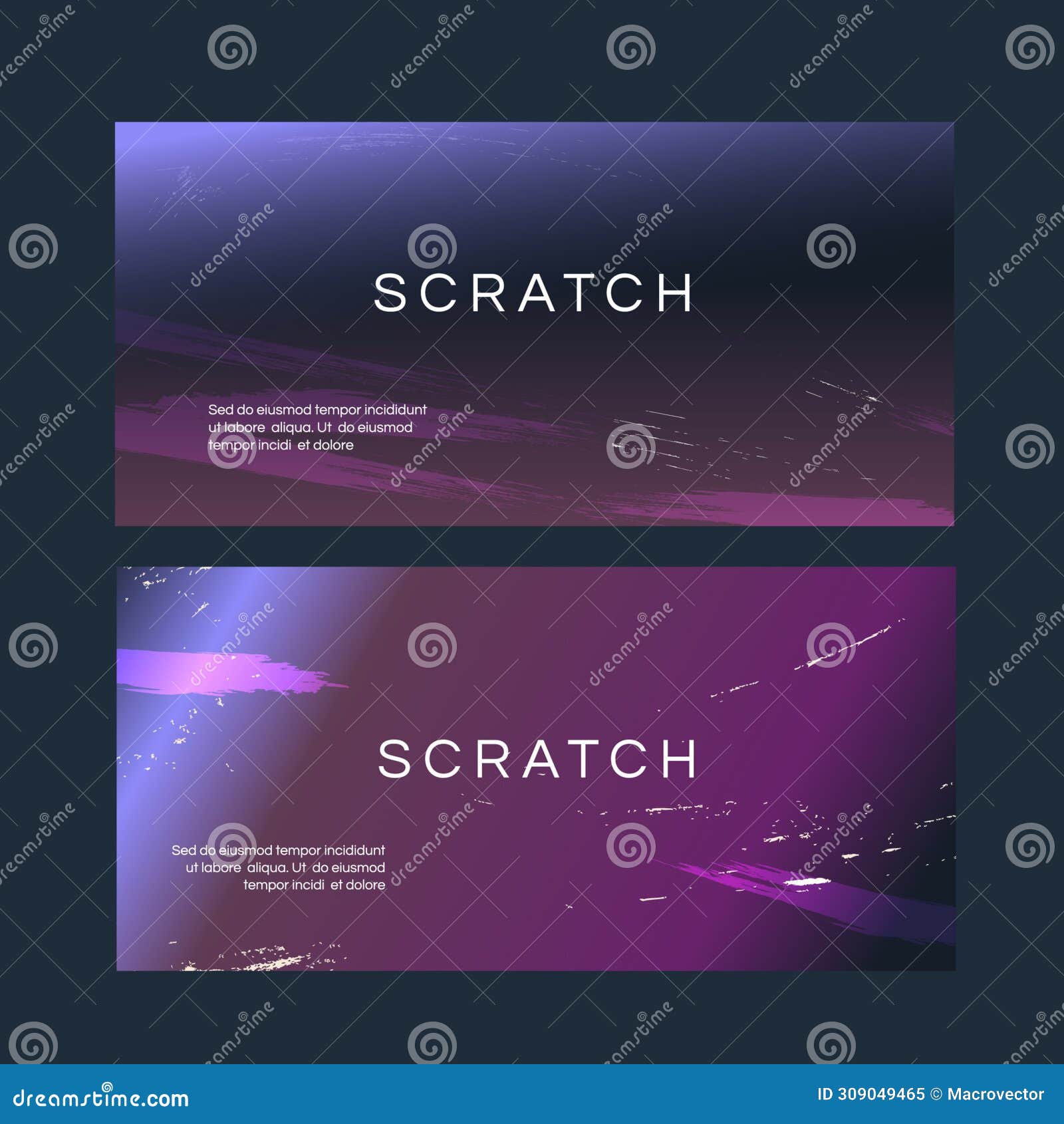Gradient Scratch Effect Design Banner Set Stock Illustration ...