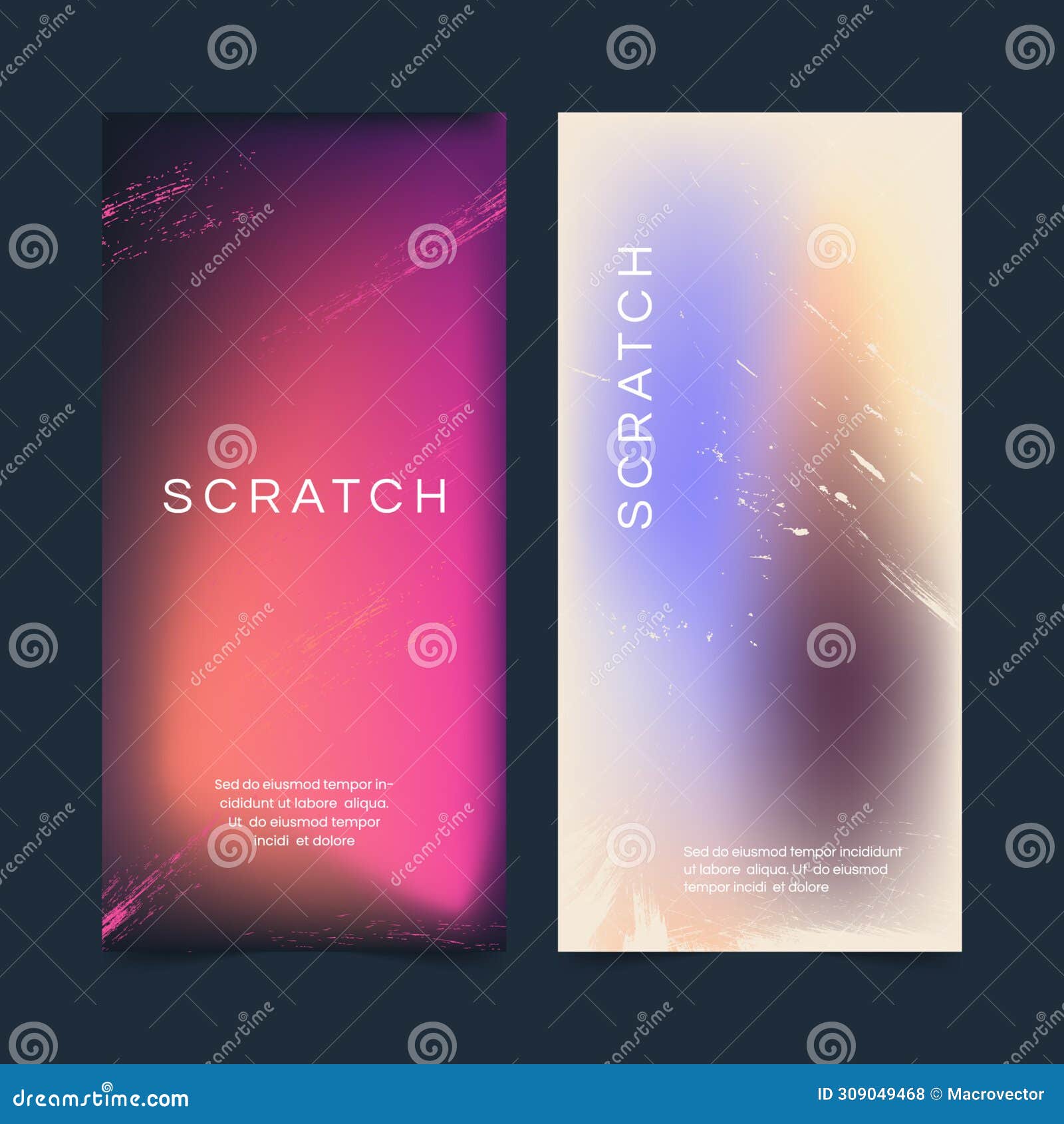 Gradient Scratch Effect Design Banner Set Stock Illustration ...
