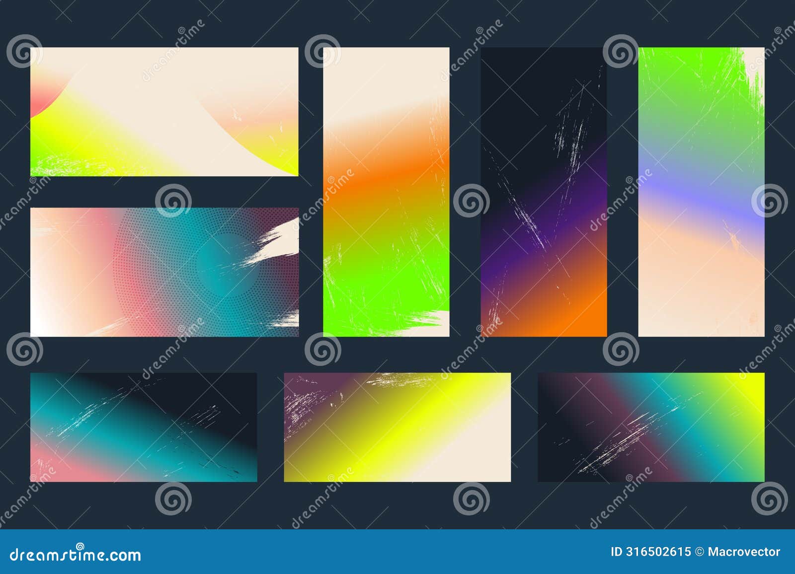Gradient Scratch Effect Design Set Stock Illustration - Illustration of ...