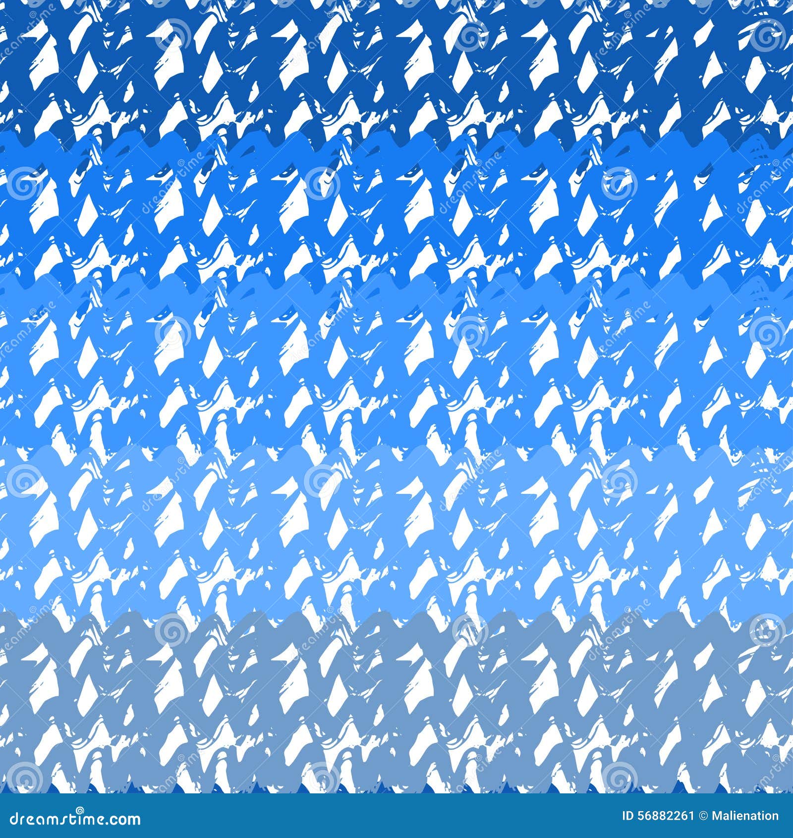 Gradient Seamless Pattern in Blue Colors. Hand Drawn Vector Texture for ...