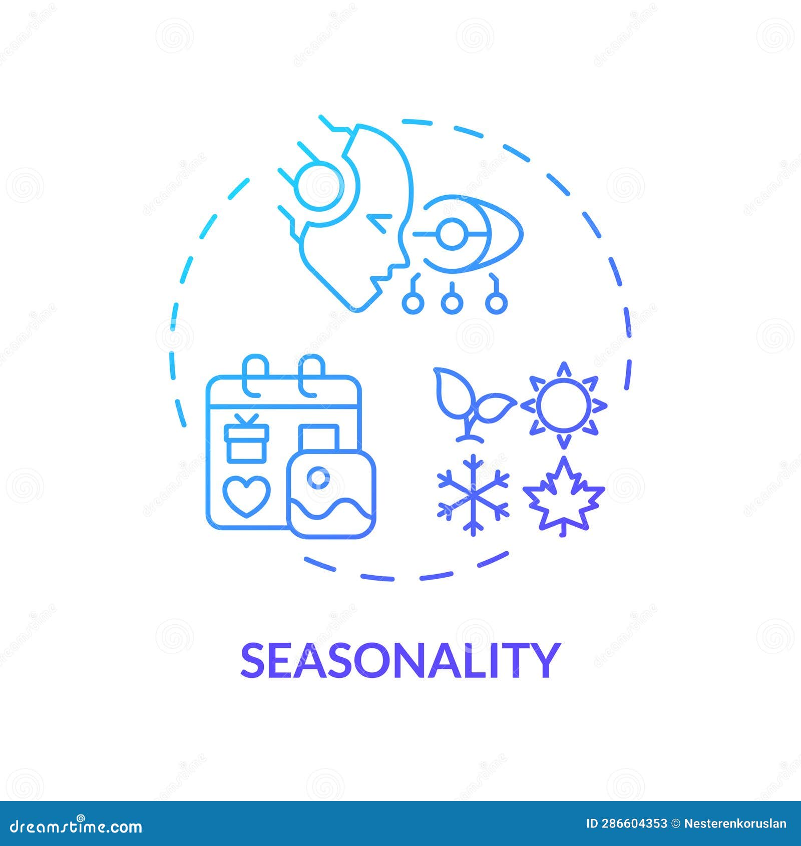 2D Gradient Seasonality Line Icon Concept Stock Illustration ...