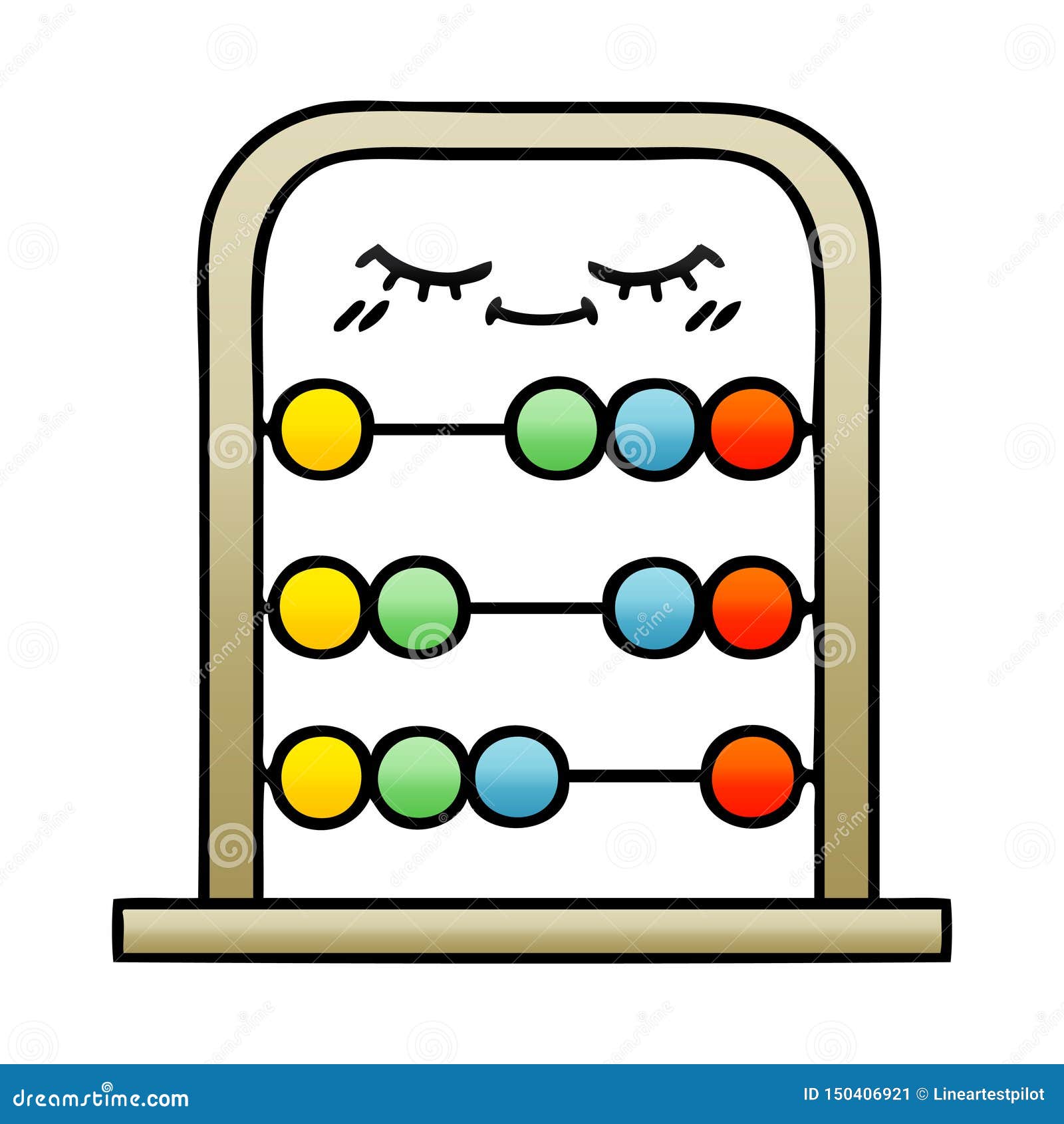 Gradient Shaded Cartoon of a Abacus Stock Vector - Illustration of ...