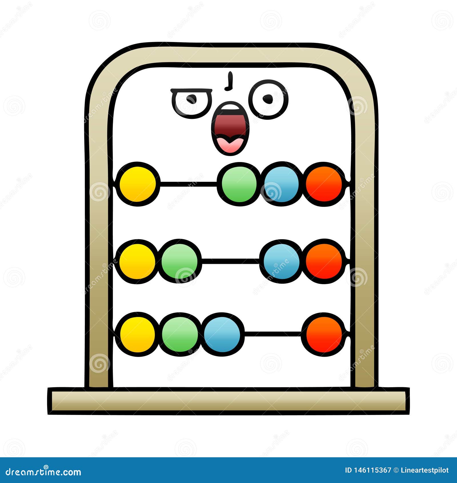 Gradient Shaded Cartoon of a Abacus Stock Vector - Illustration of ...