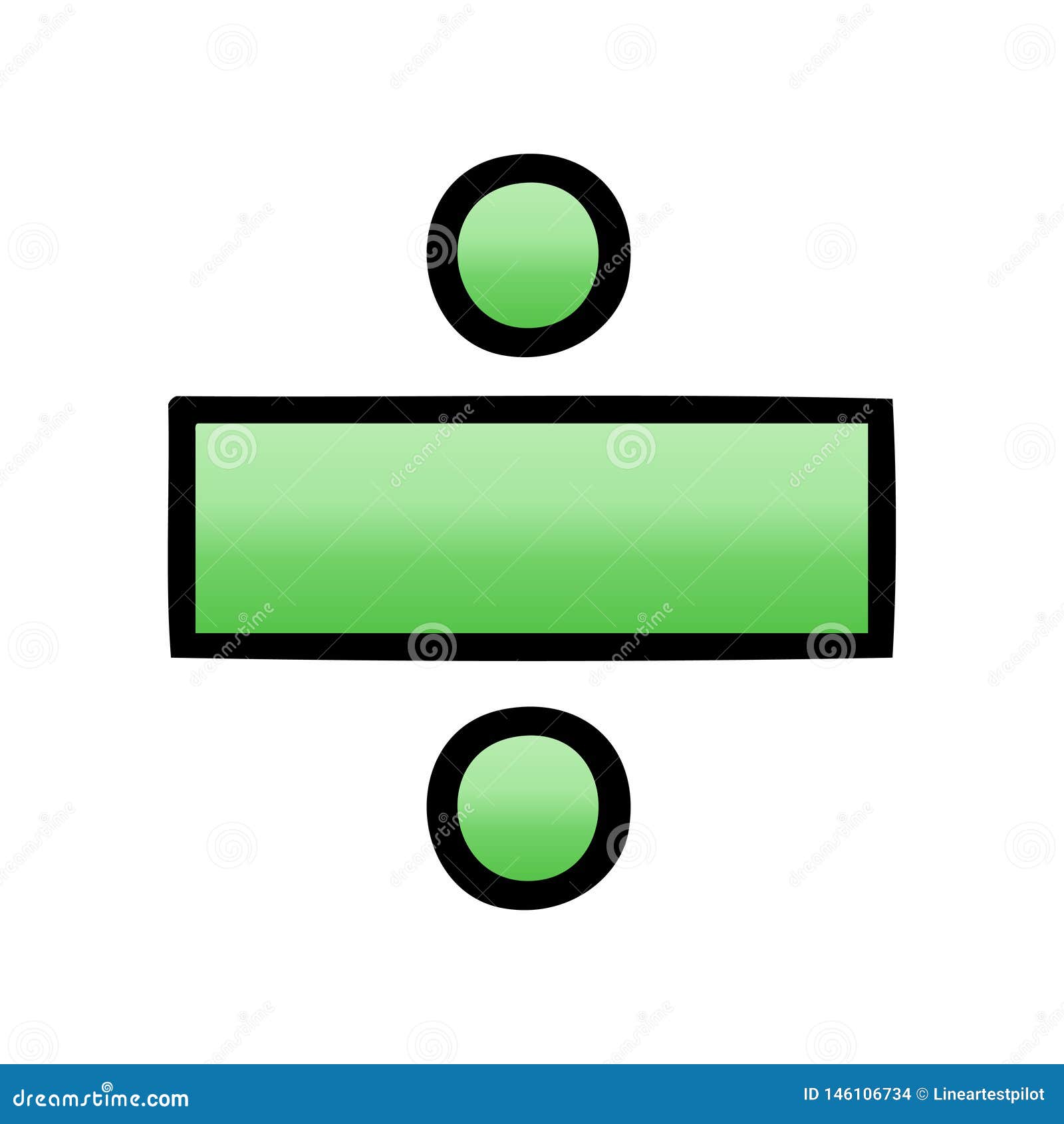 Gradient Shaded Cartoon of a Division Symbol Stock Vector ...