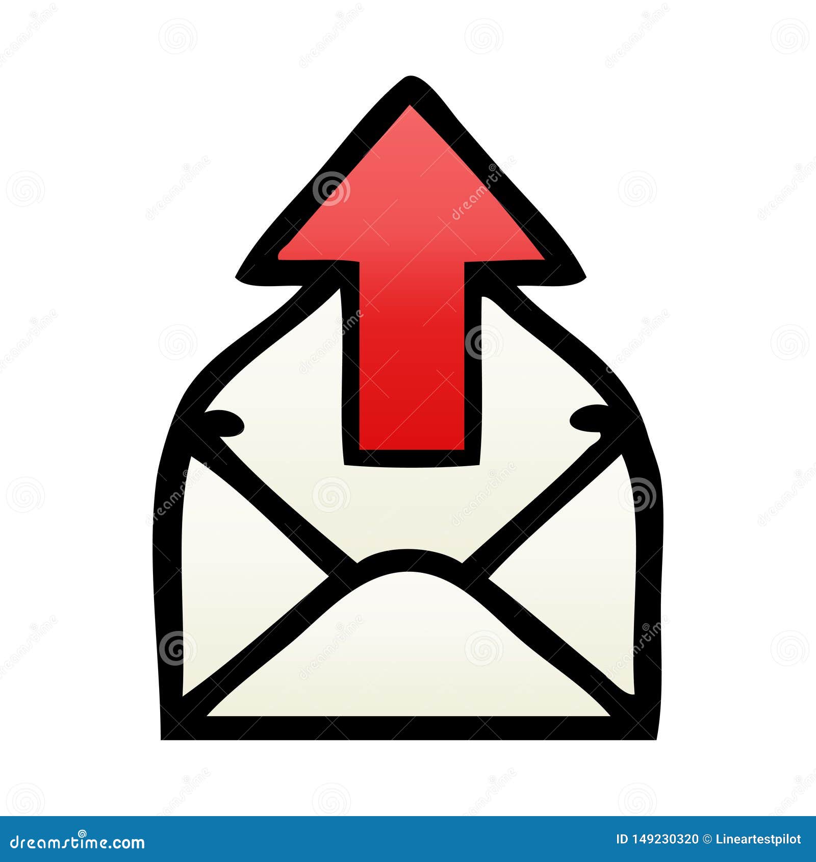 Gradient Shaded Cartoon Email Sign Stock Vector - Illustration of ...