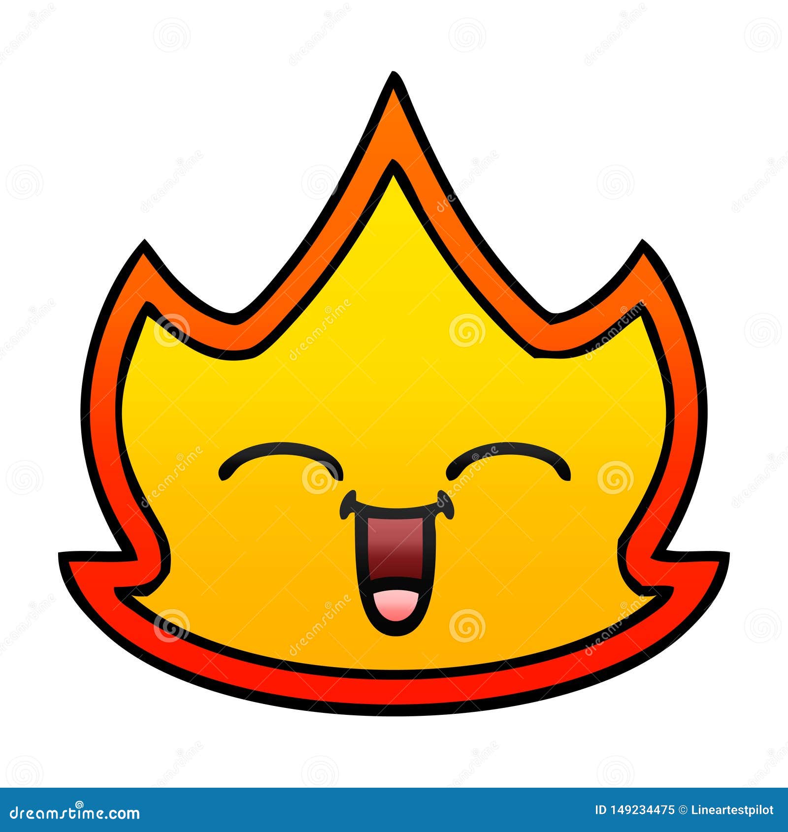 Gradient Shaded Cartoon Fire Stock Vector - Illustration of clip ...