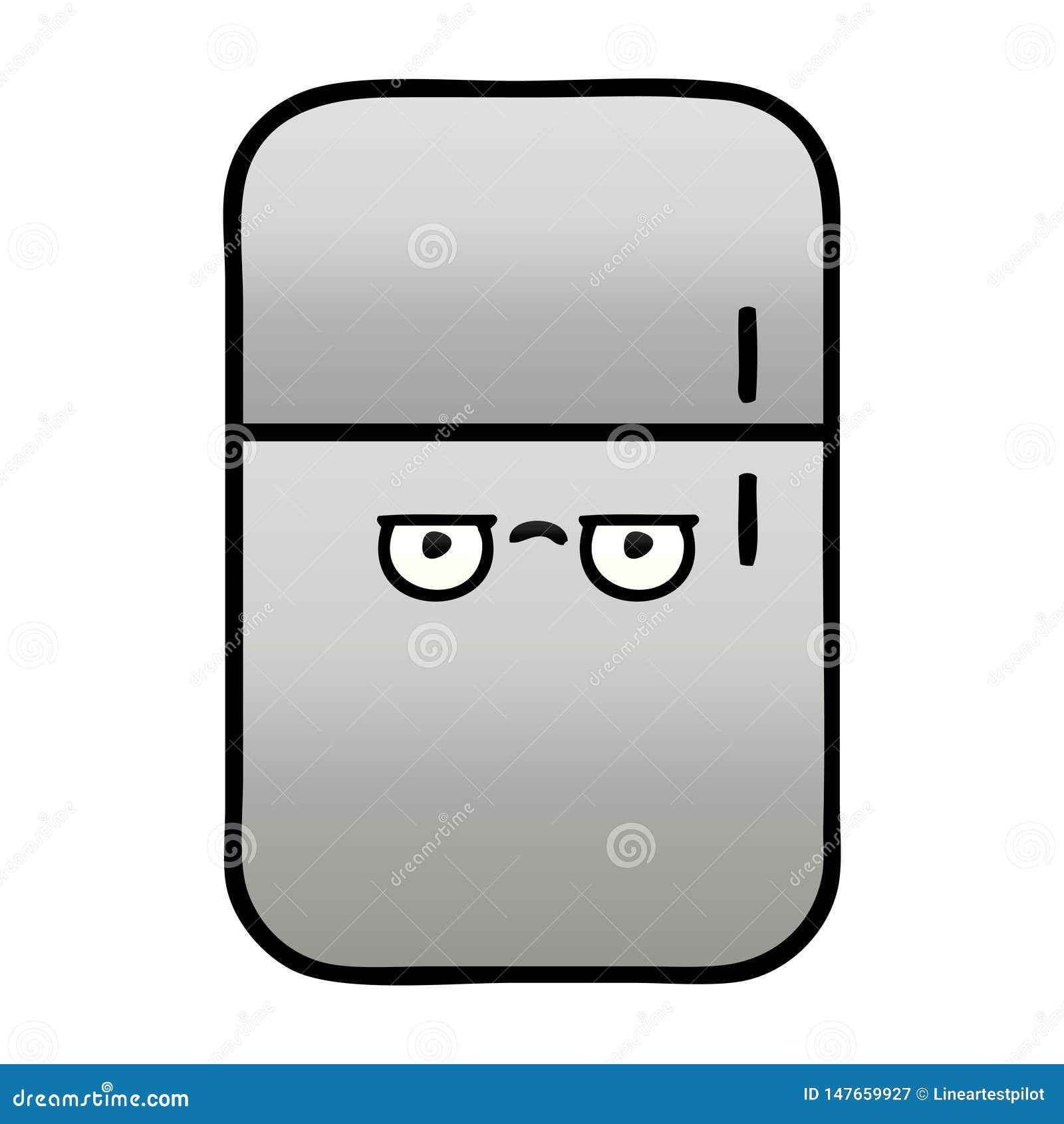 Gradient Shaded Cartoon Fridge Freezer Stock Vector - Illustration of ...