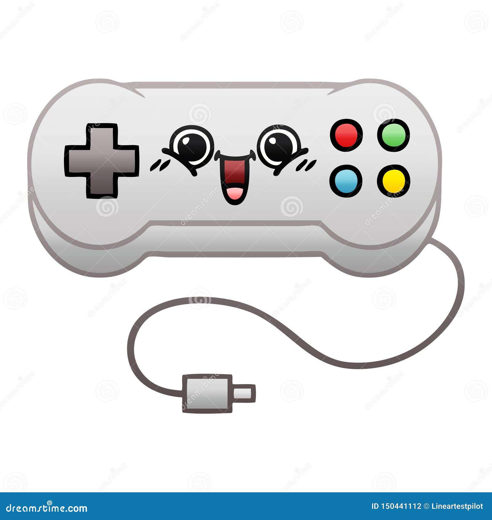 Gradient Shaded Cartoon of a Game Controller Stock Vector ...