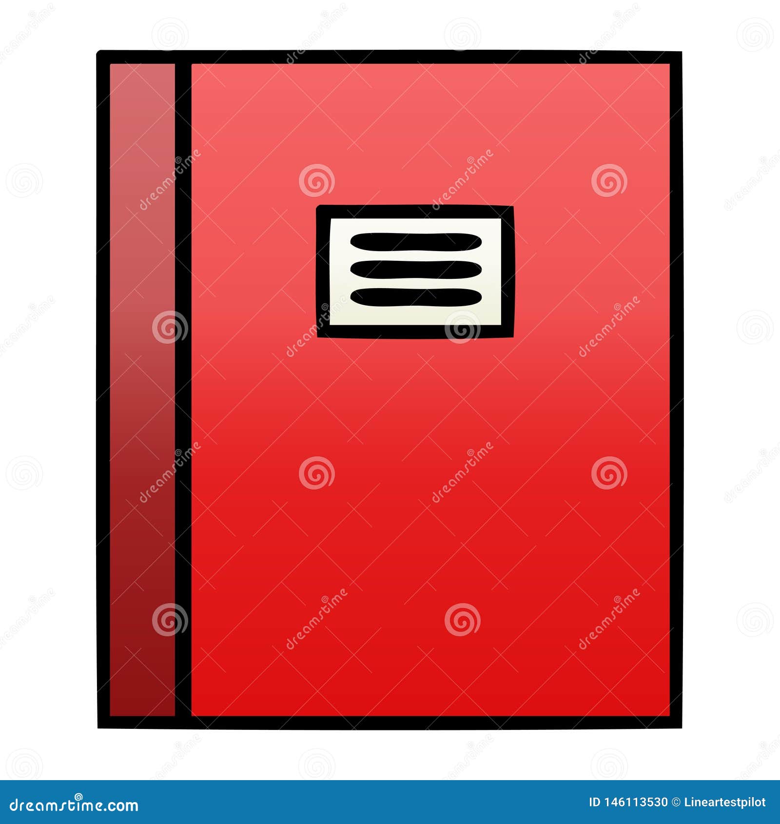 Gradient Shaded Cartoon of a Journal Book Stock Vector - Illustration ...