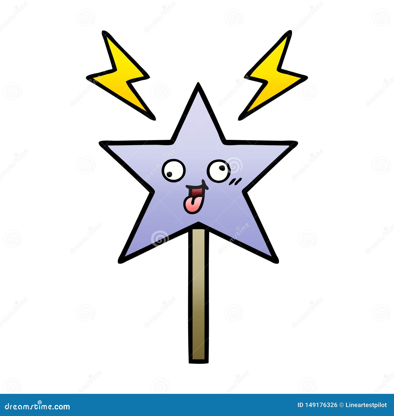 Gradient Shaded Cartoon Magic Wand Stock Vector - Illustration of witch ...