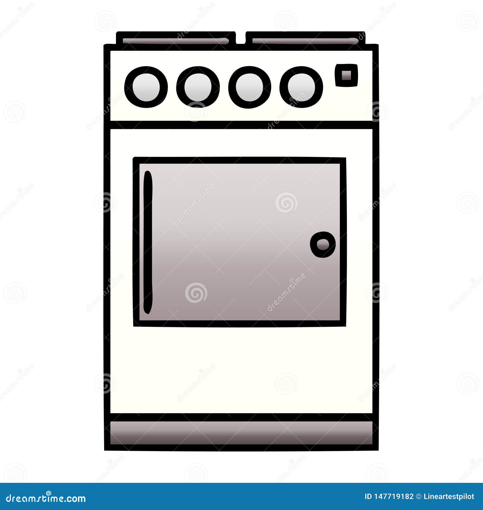 Gradient Shaded Cartoon Oven and Cooker Stock Vector - Illustration of ...