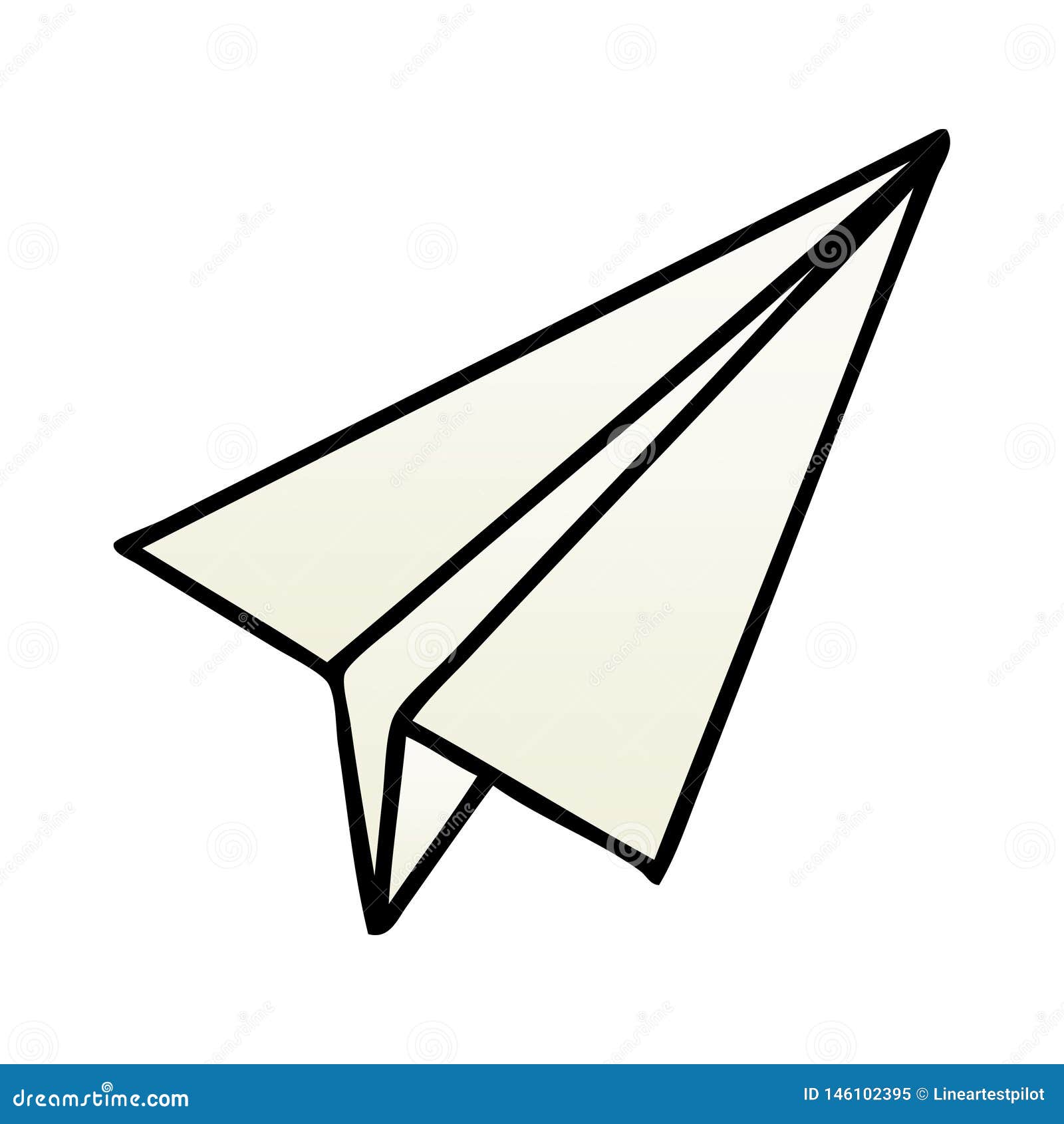 Gradient Shaded Cartoon of a Paper Plane Stock Vector - Illustration of ...