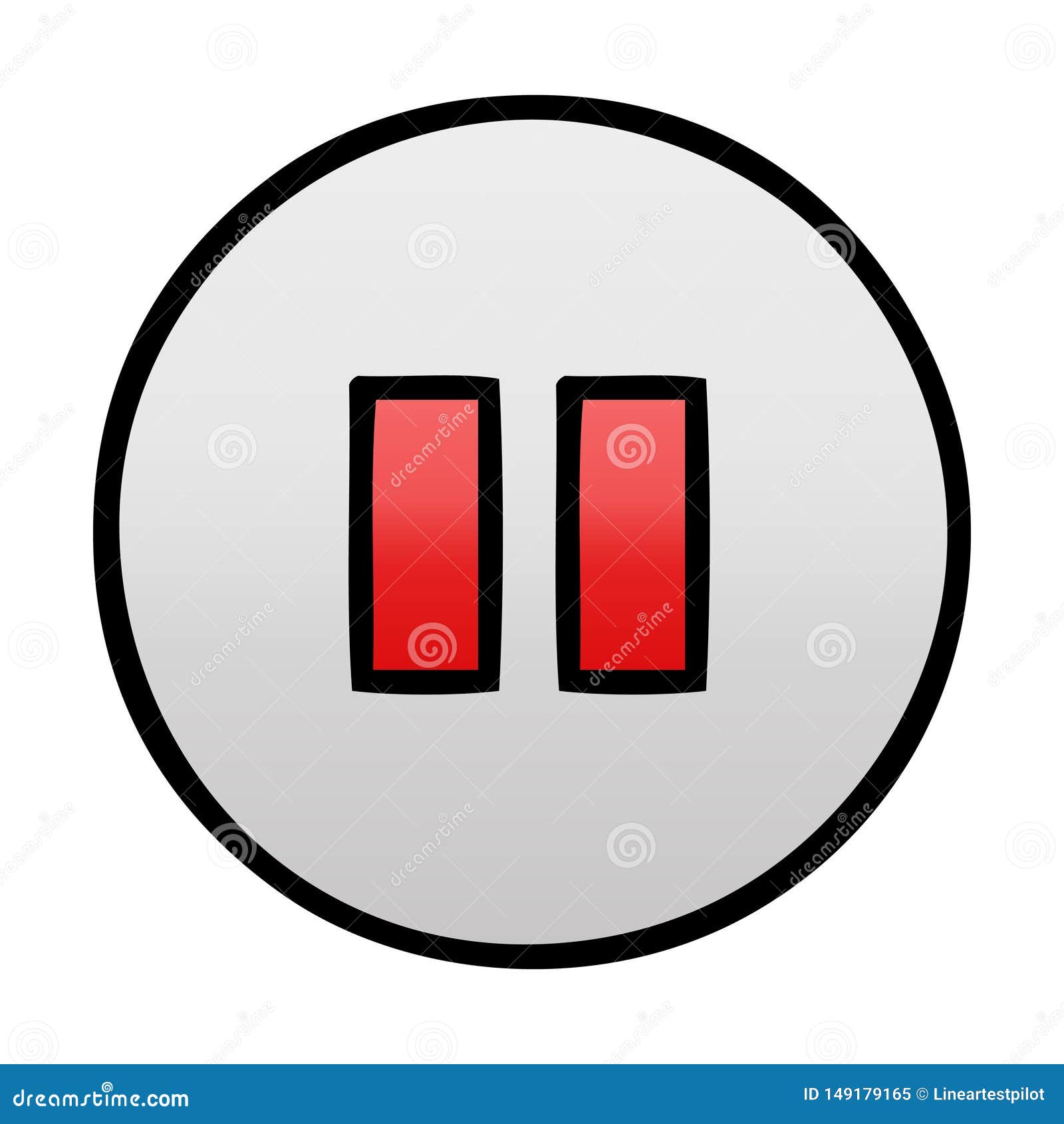 Gradient Shaded Cartoon Pause Button Stock Vector - Illustration of ...