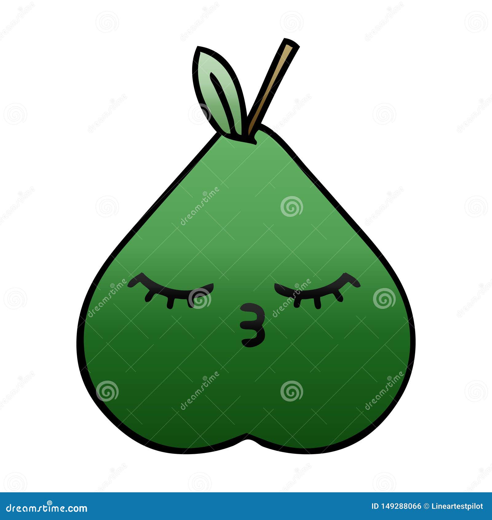 Gradient Shaded Cartoon Pear Stock Vector - Illustration of shaded ...