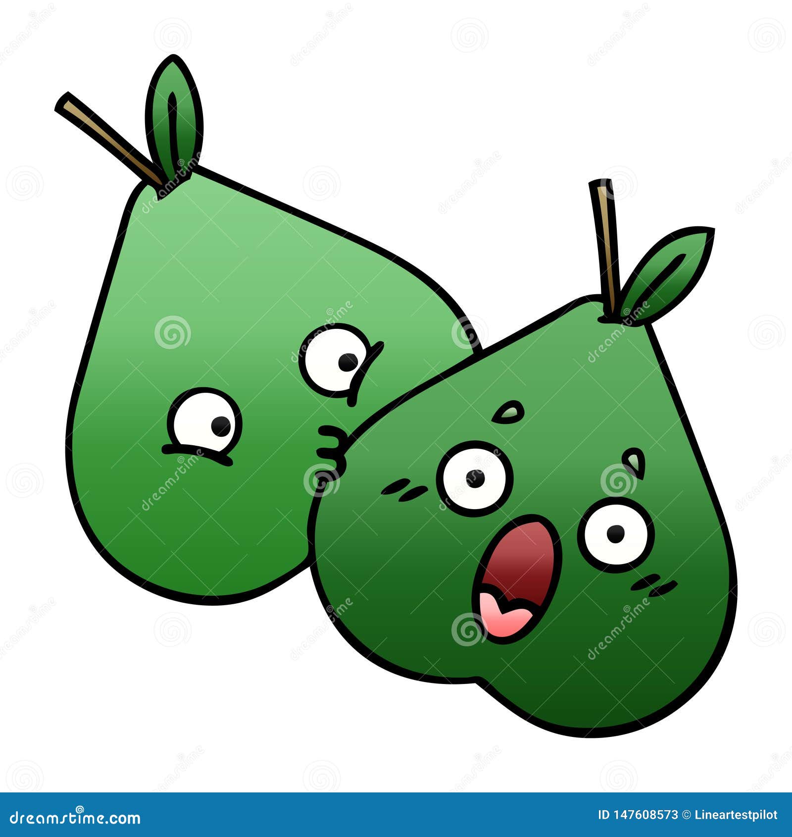 Gradient Shaded Cartoon Pears Stock Vector - Illustration of food ...