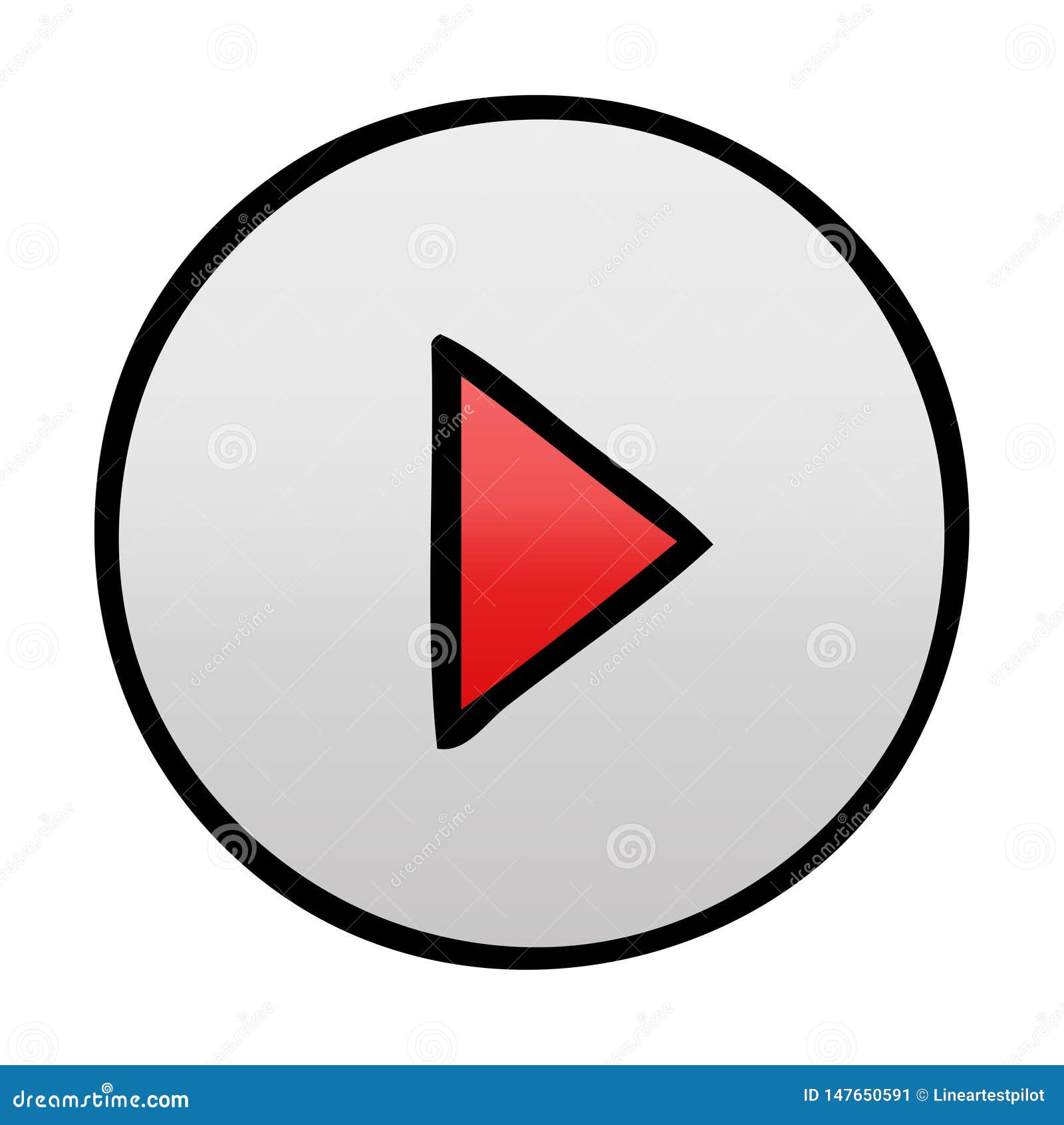 Gradient Shaded Cartoon Play Button Stock Vector - Illustration of ...