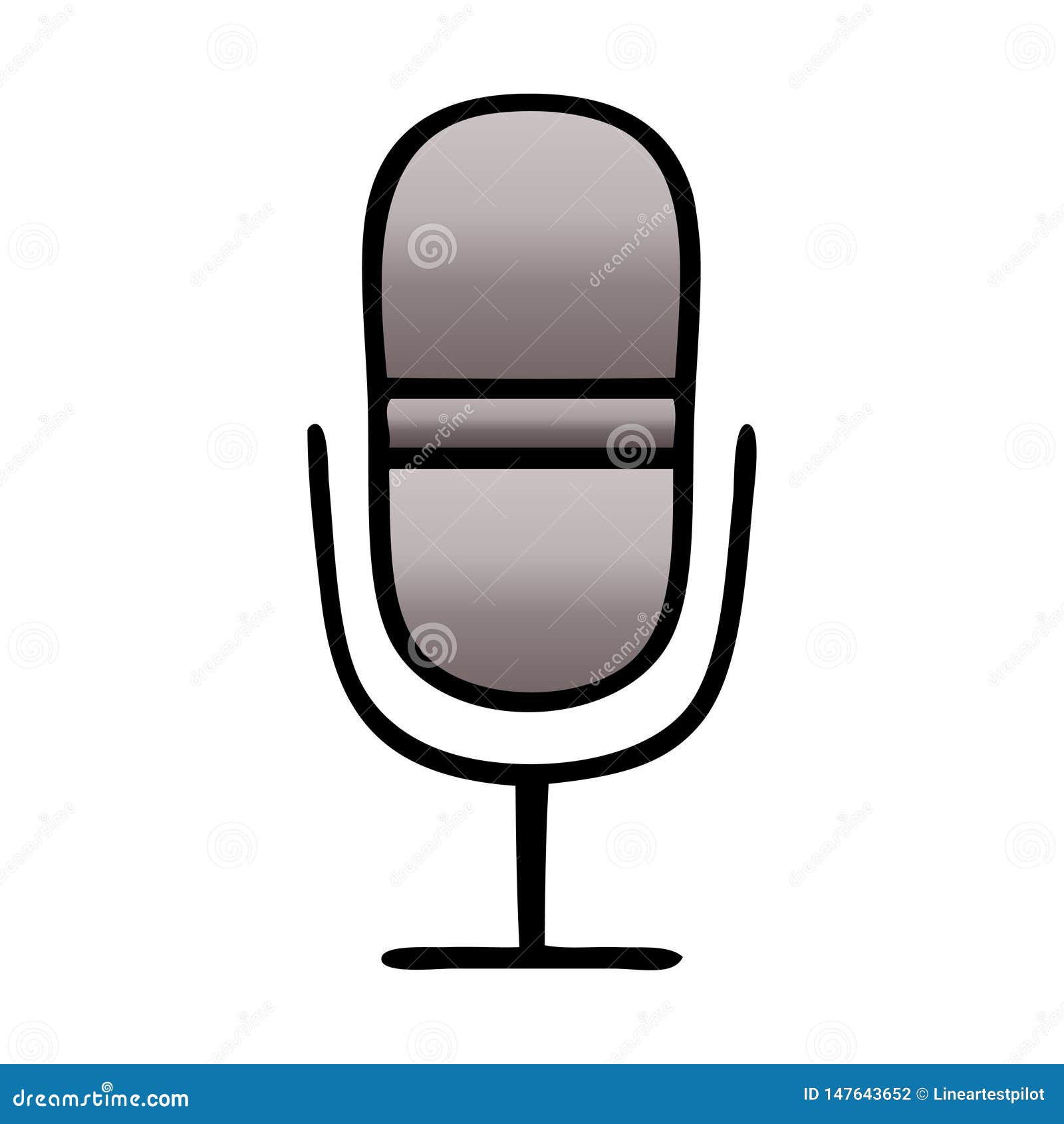 Gradient Shaded Cartoon Retro Microphone Stock Vector - Illustration of ...