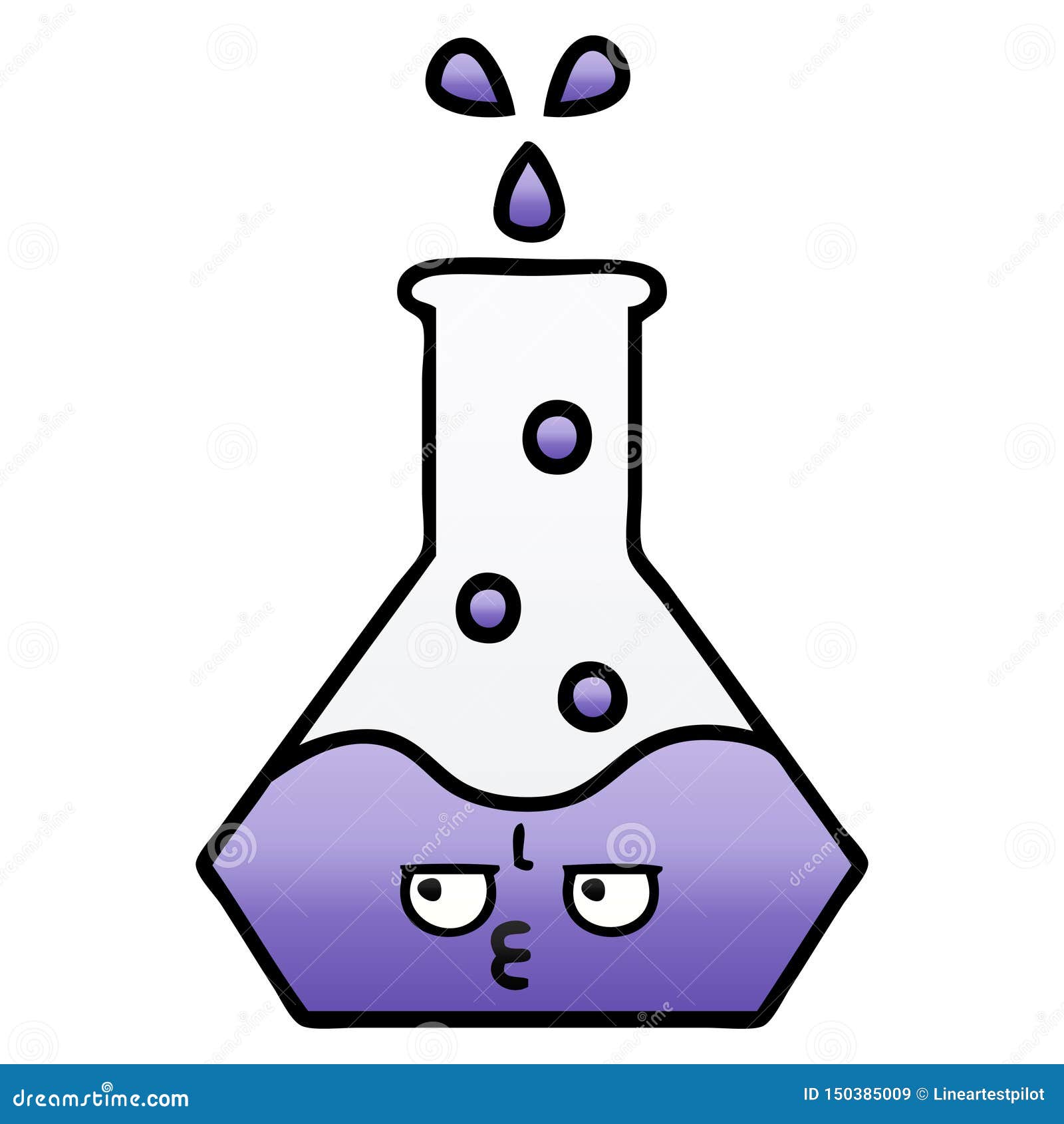Gradient Shaded Cartoon of a Science Beaker Stock Vector - Illustration ...