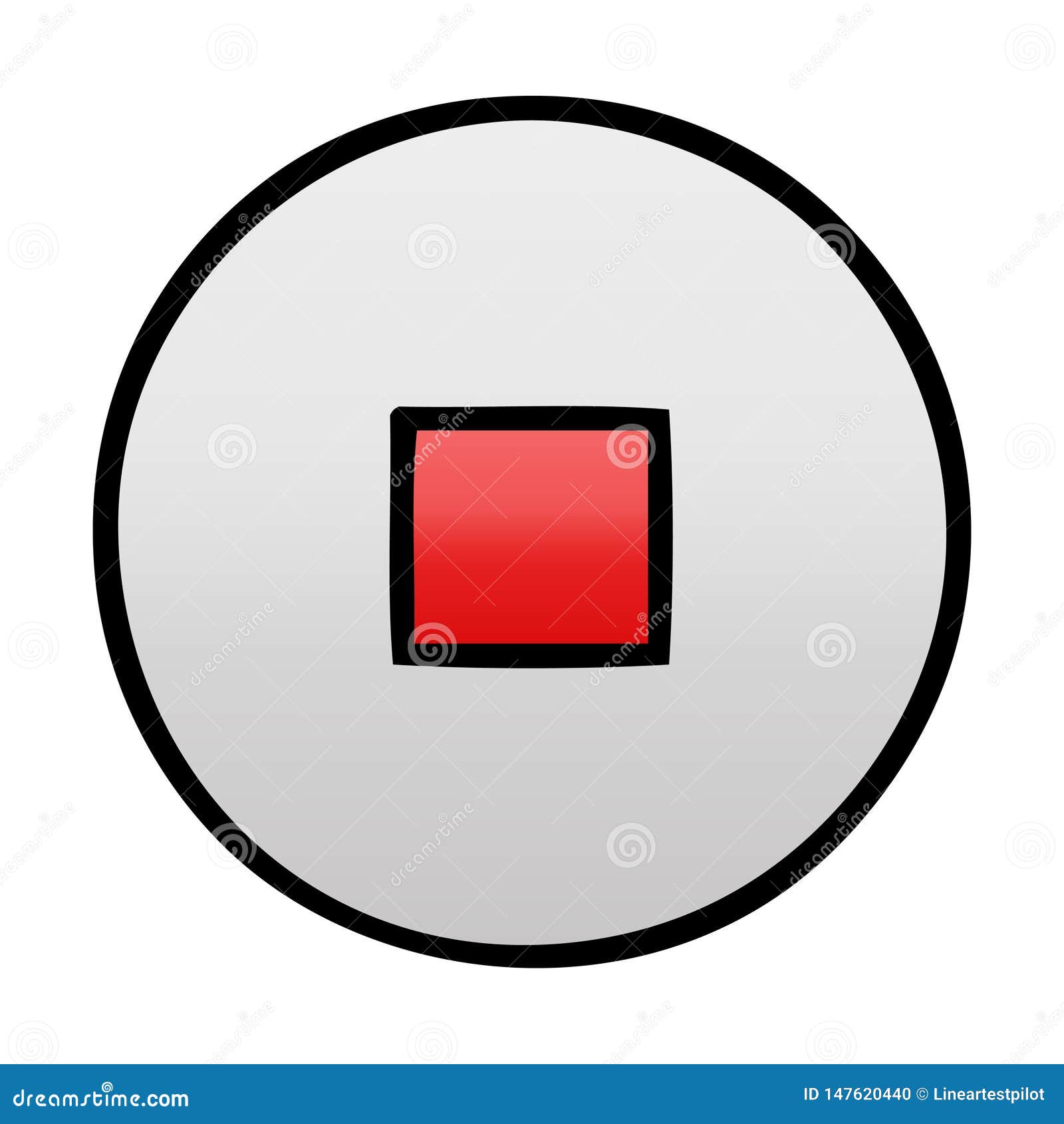 Gradient Shaded Cartoon Stop Button Stock Vector - Illustration of ...