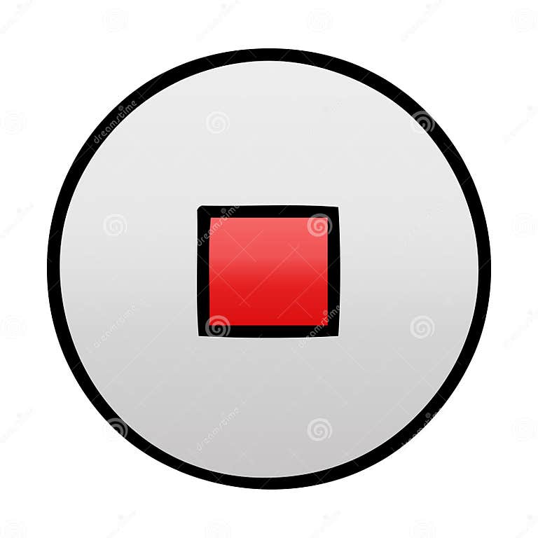 Gradient Shaded Cartoon Stop Button Stock Vector - Illustration of ...