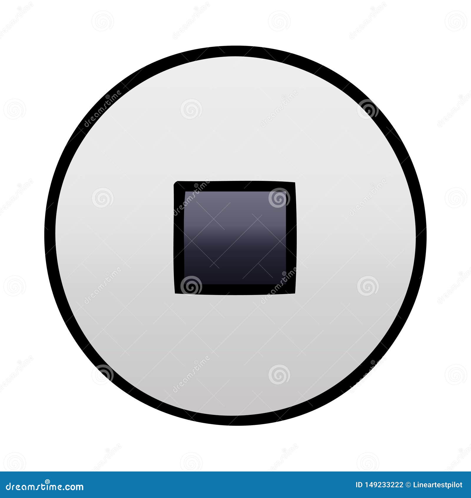 Gradient Shaded Cartoon Stop Button Stock Vector - Illustration of ...