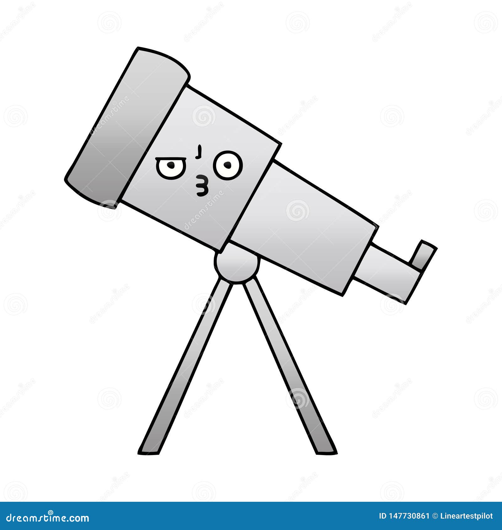 Gradient Shaded Cartoon Telescope Stock Vector - Illustration of cute ...