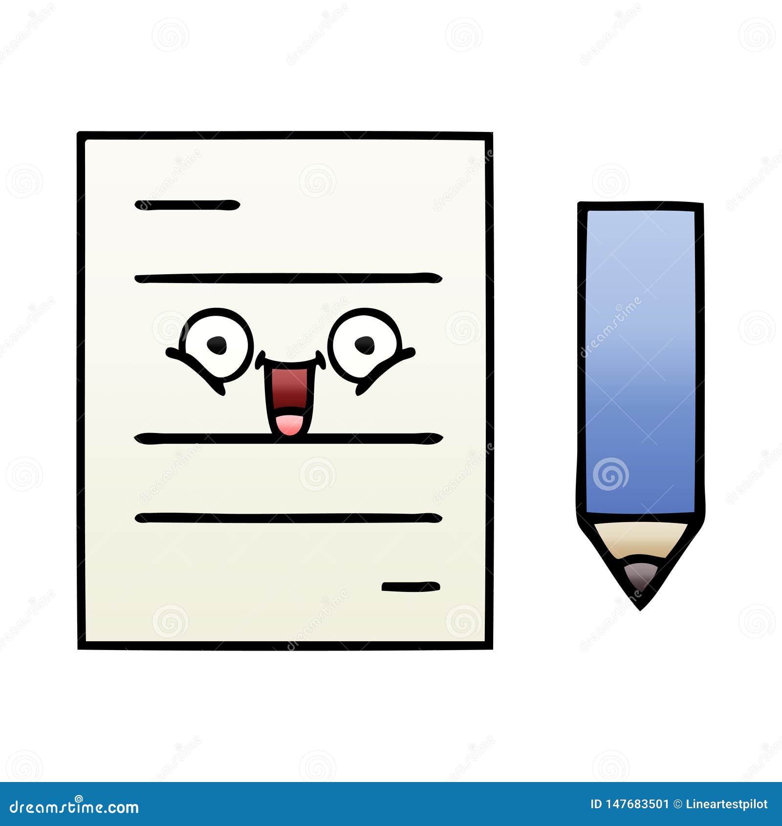 Gradient Shaded Cartoon Test Paper Stock Vector - Illustration of ...
