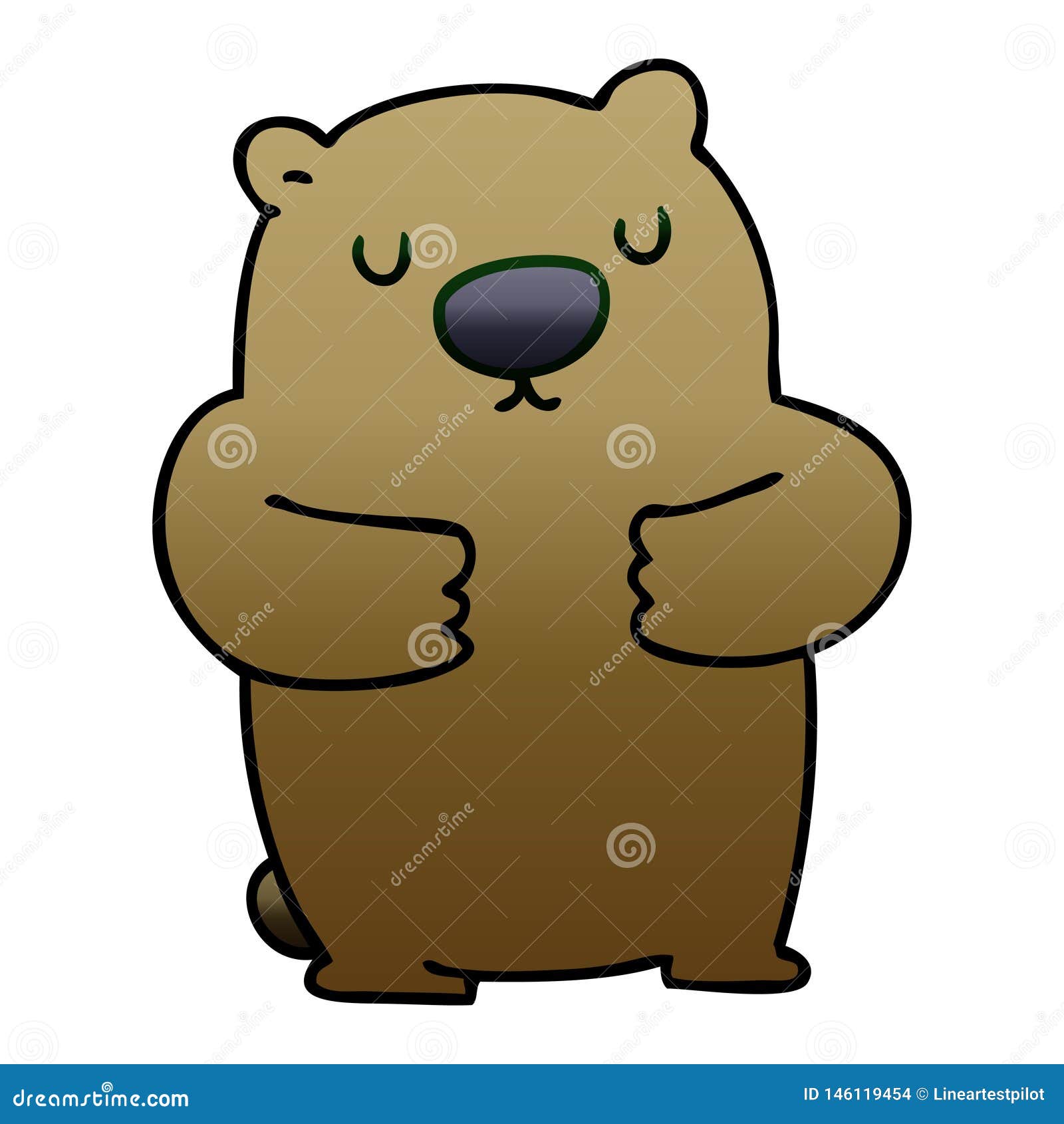 Gradient Shaded Quirky Cartoon Beaver Stock Vector - Illustration of ...