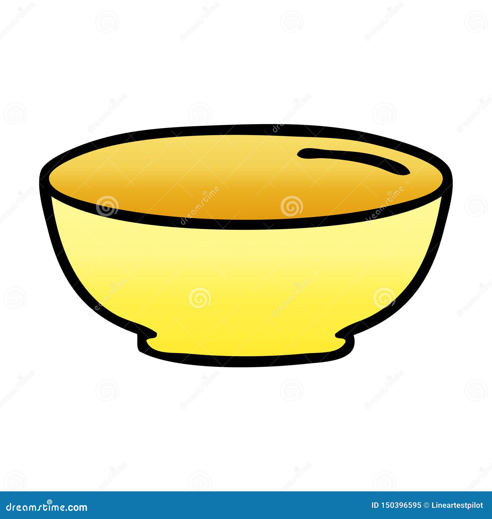 Gradient Shaded Quirky Cartoon Bowl Stock Vector - Illustration of bowl ...