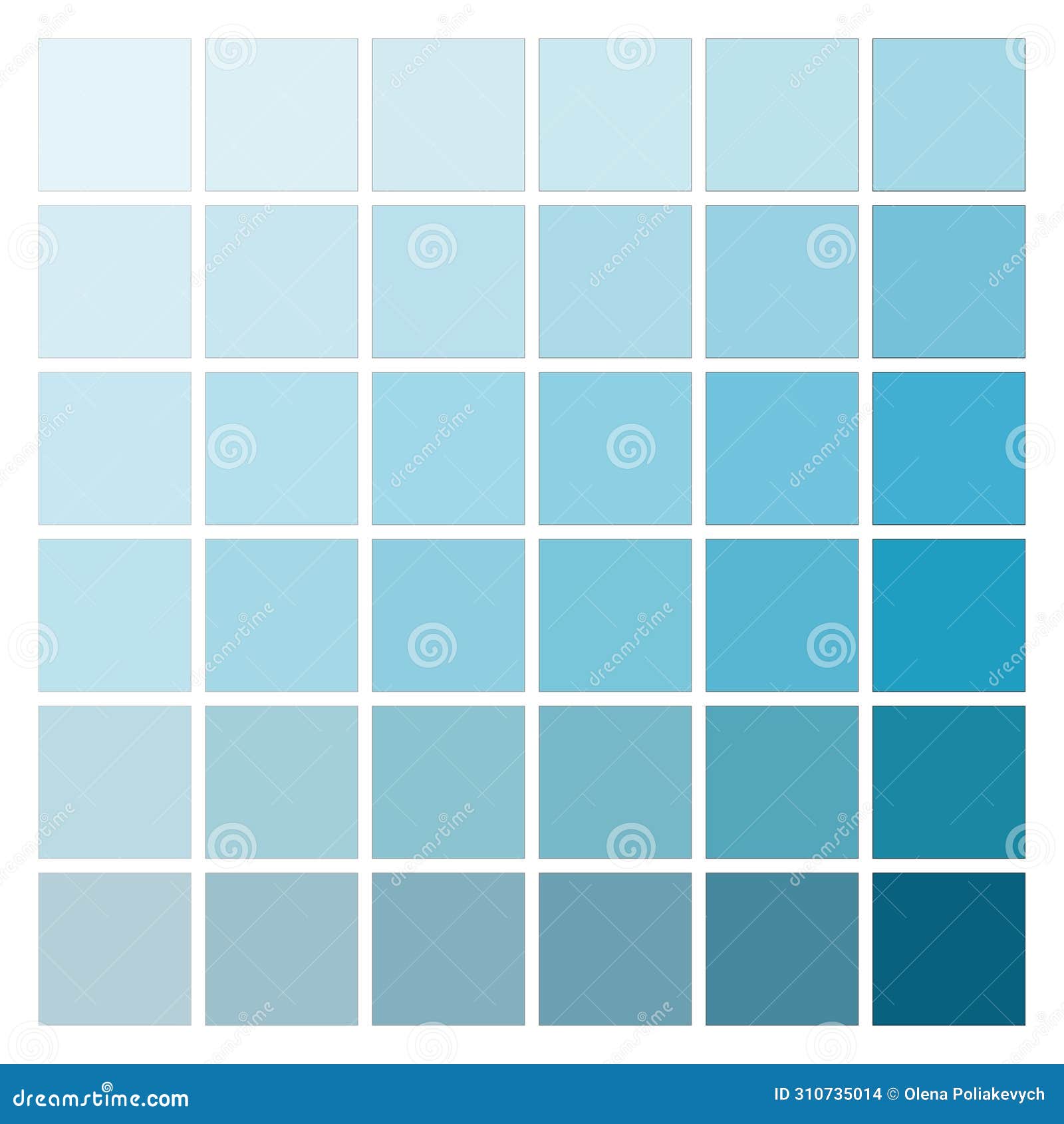 Gradient Shades of Blue Color Palette. Vector Illustration. EPS 10 ...