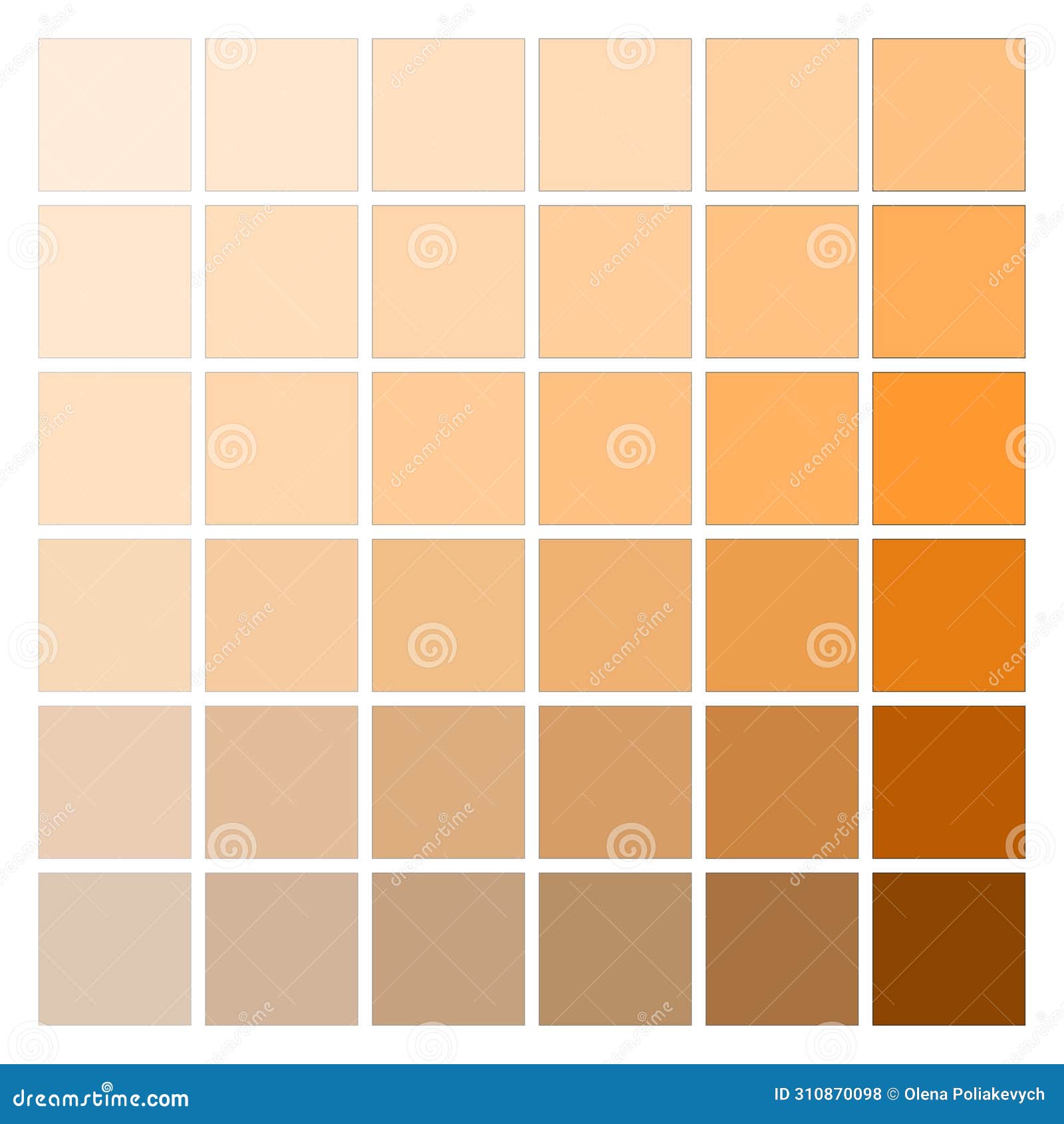 Gradient Shades of Brown Color Palette. Vector Illustration. EPS 10 ...