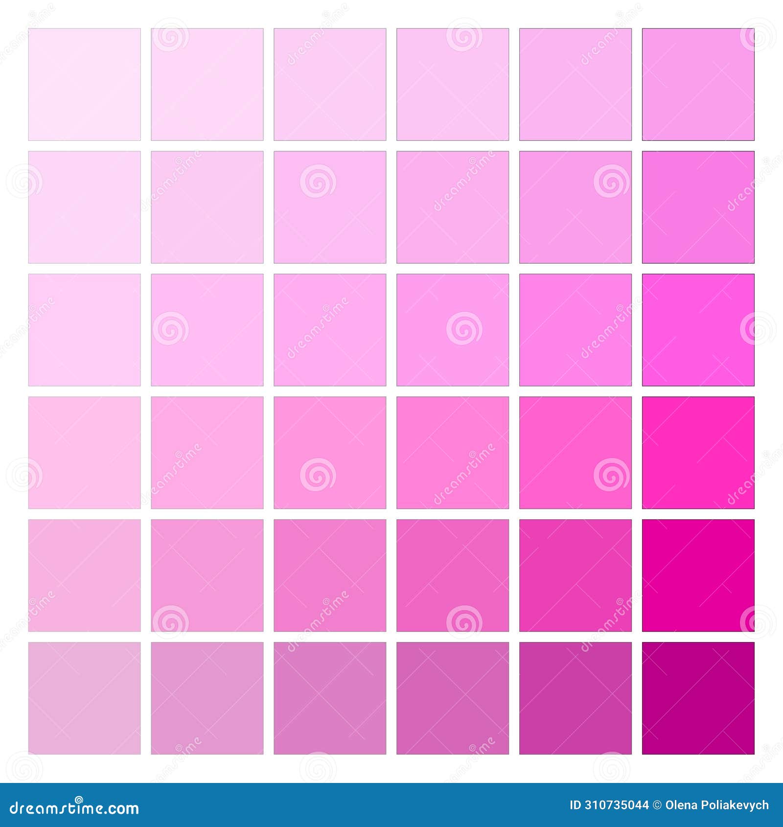 Gradient Shades of Pink Color Palette. Vector Illustration. EPS 10 ...