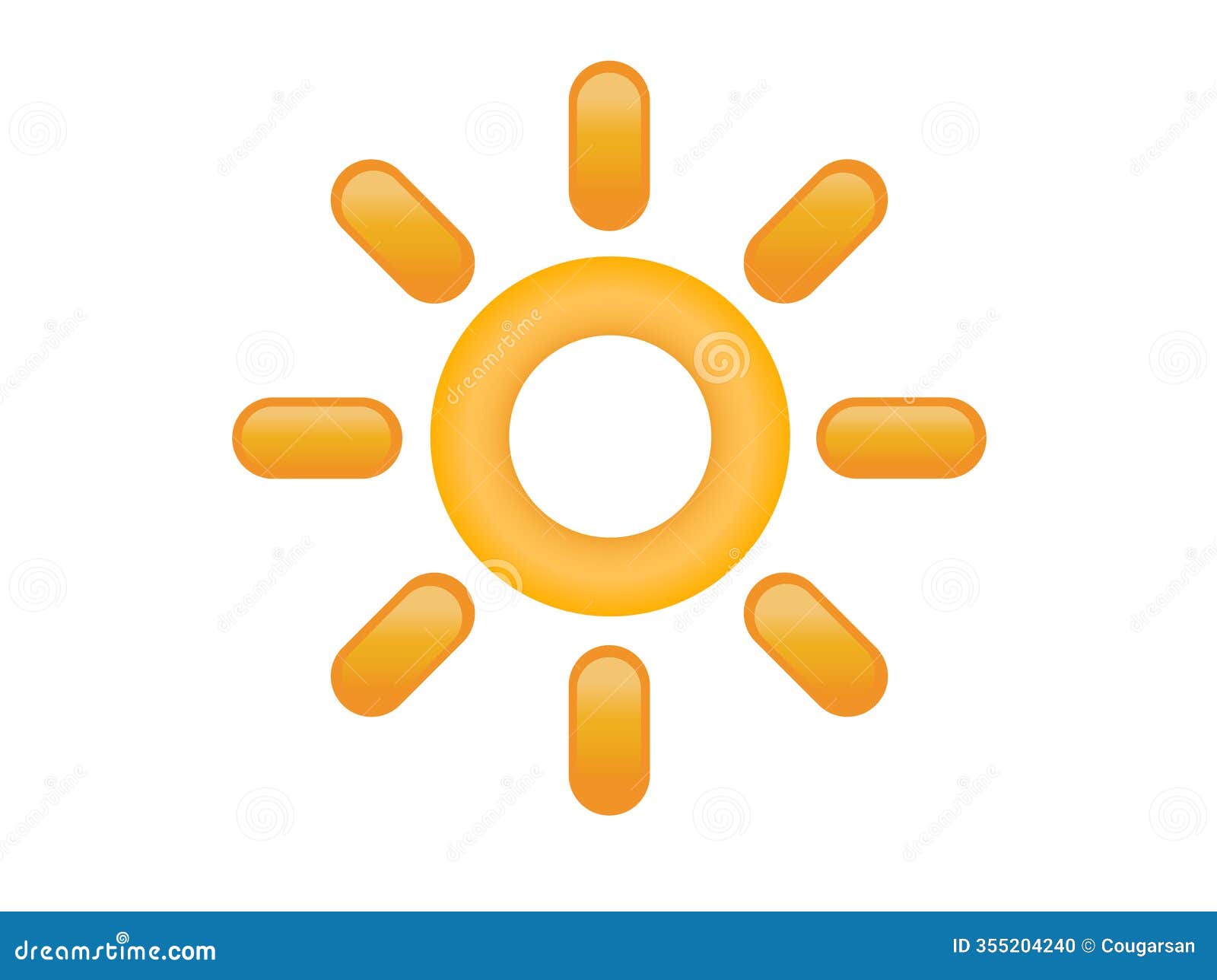 Gradient Shinny Orange Sun or Hot Weather Icon with Eight Triangular ...