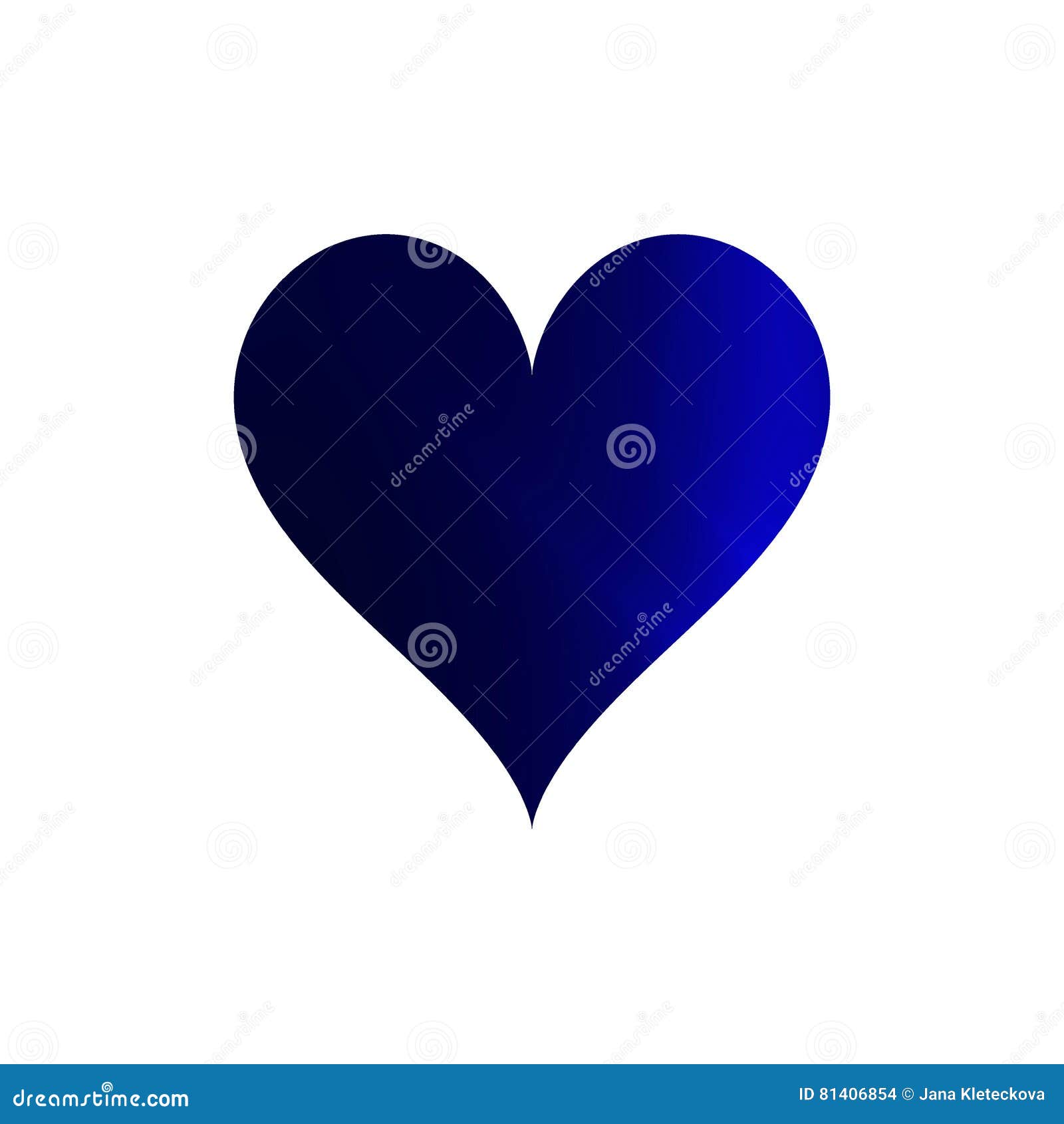 Gradient Simple Blue Heart Isolated on White Background Stock ...