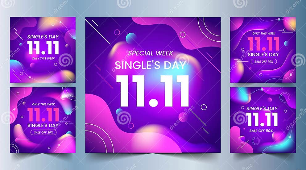 Gradient Single S Day Banners Collection Design Vector Stock Vector ...