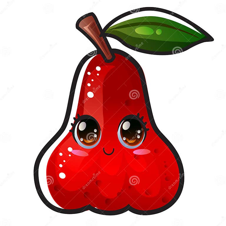 Gradient Smiling Rose Apple Cartoon Sticker Stock Illustration ...