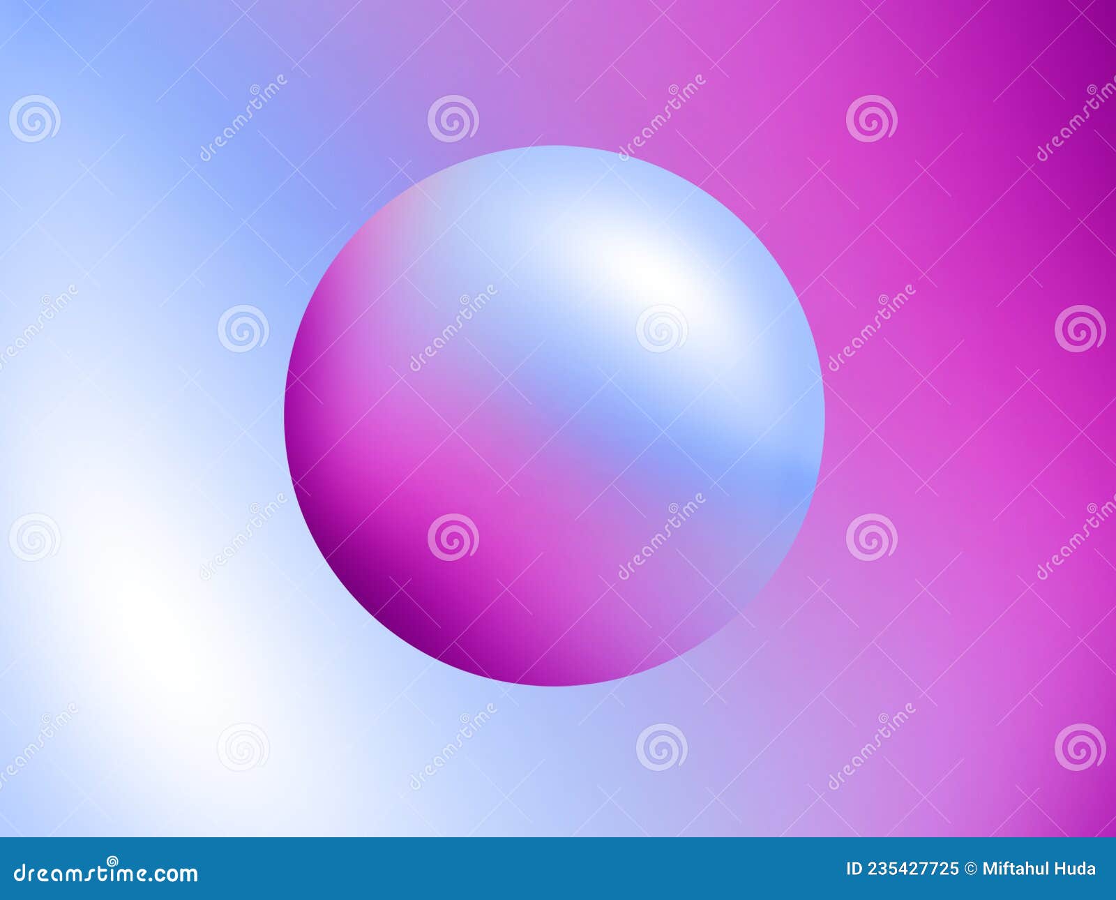 The Gradient Sphere Illustration on a Color Gradient Background. Stock ...
