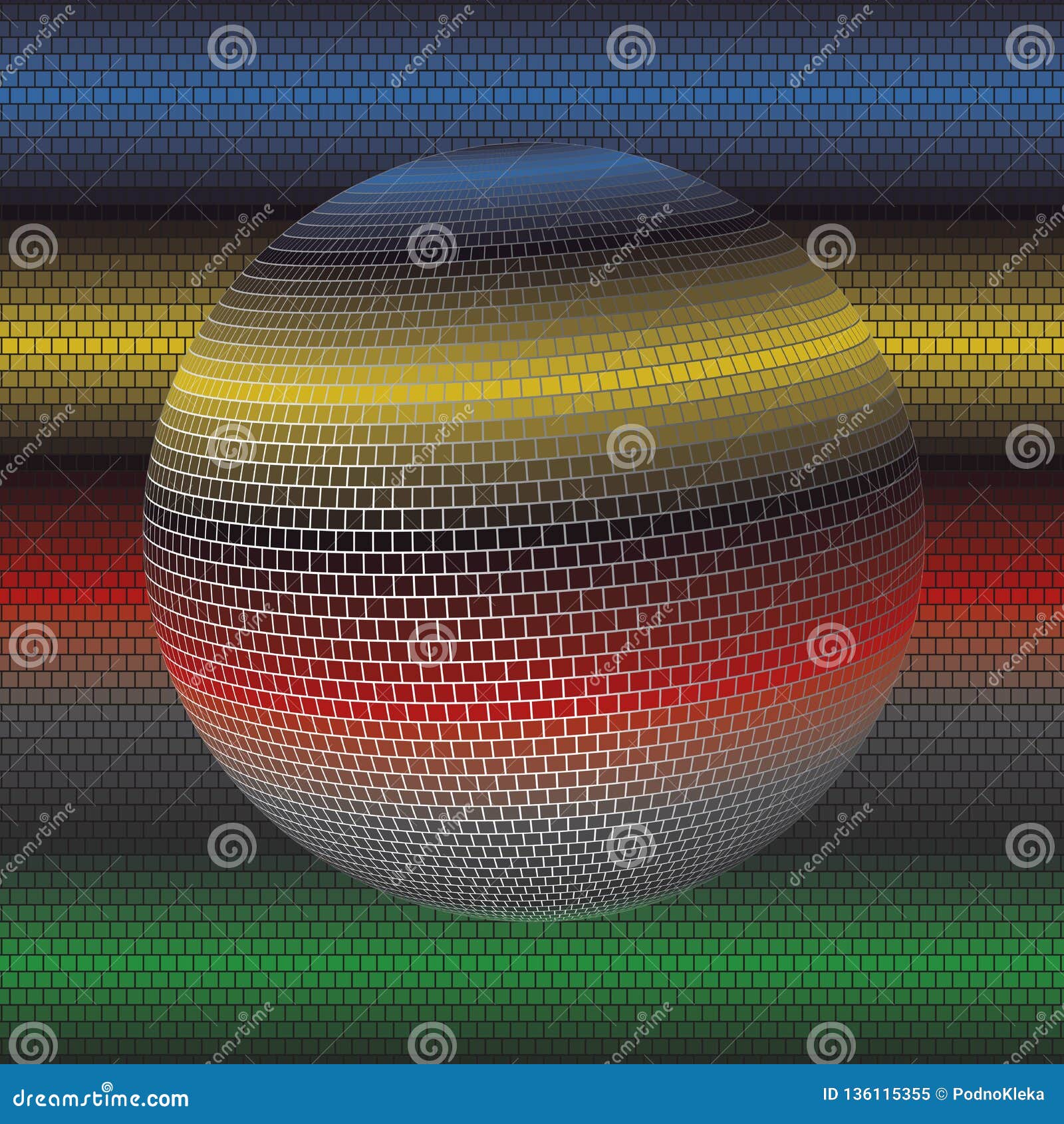 Gradient Square Disco Ball Dots Matrix Globe Background Stock Vector ...