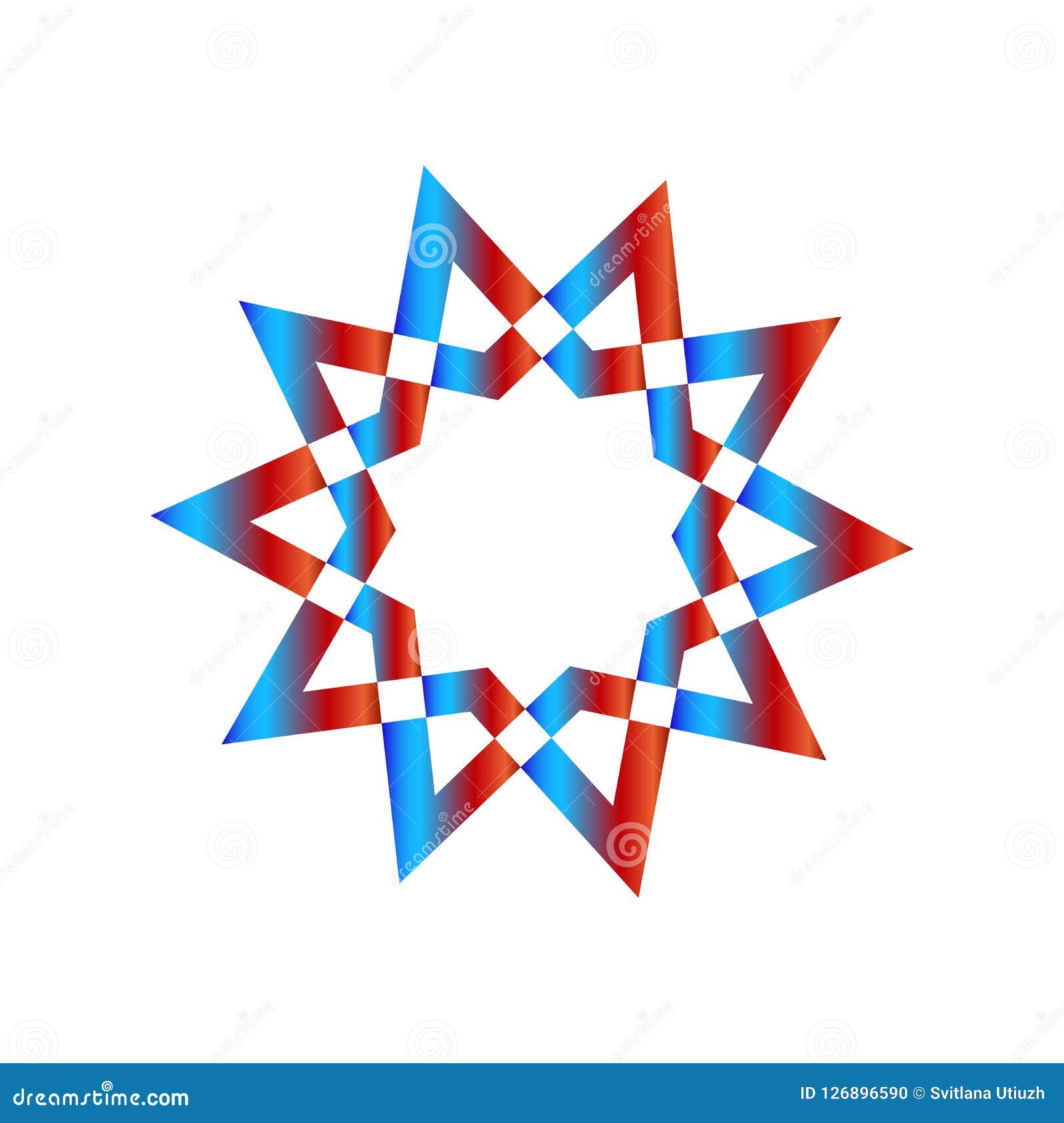 Gradient Star Ornament, Vector Illustration Isolated on White ...