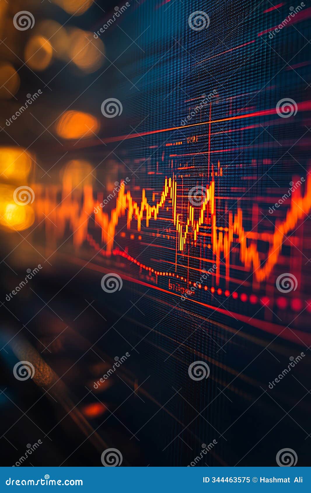 Gradient Stock Market Line Graph with Bold Contrast Stock Illustration ...
