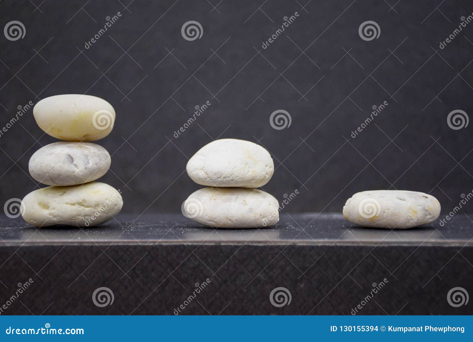 Gradient Stones on Table with Free Space and Blur Background Stock ...