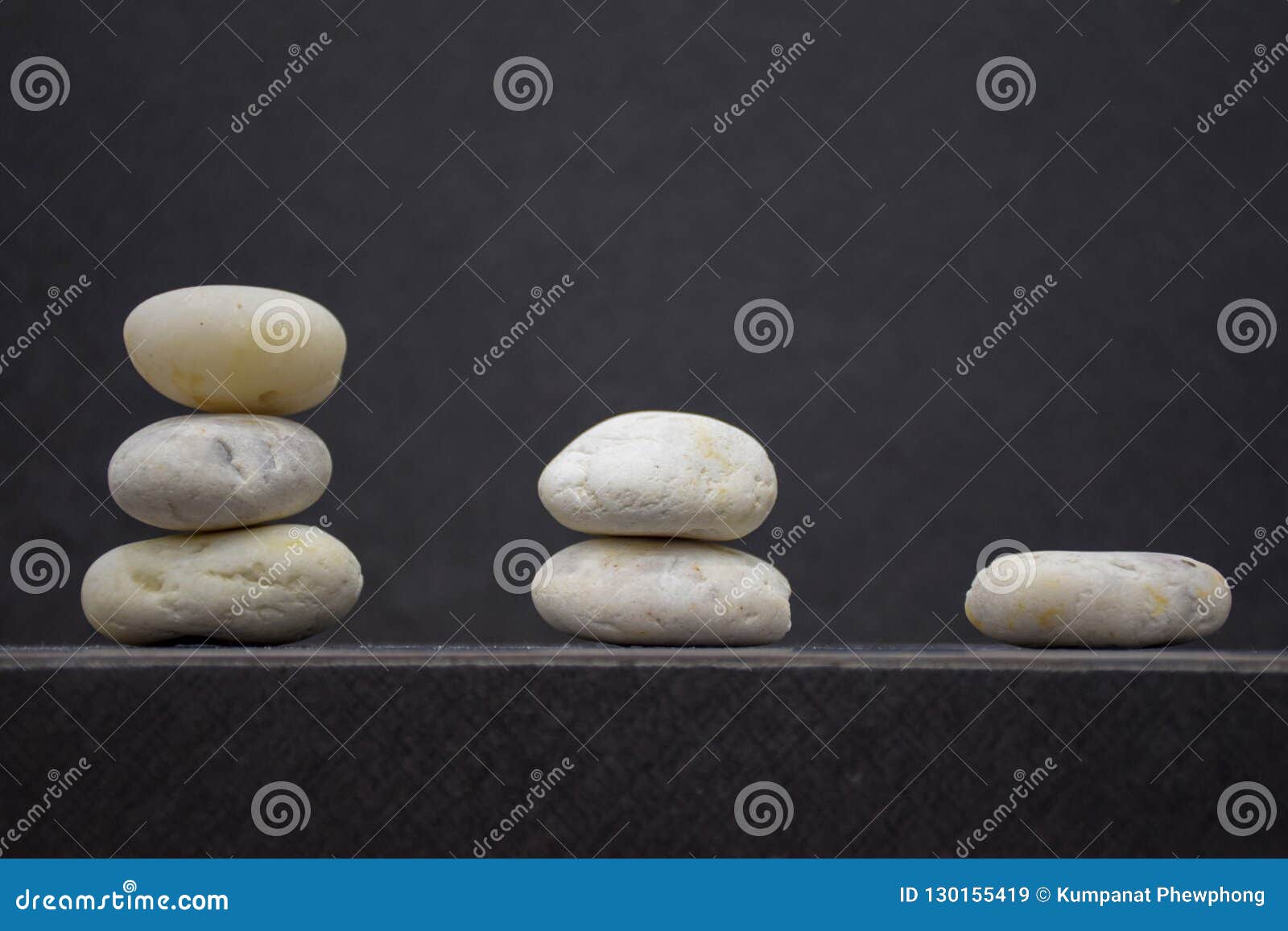 Gradient Stones on Table with Free Space and Blur Background Stock ...