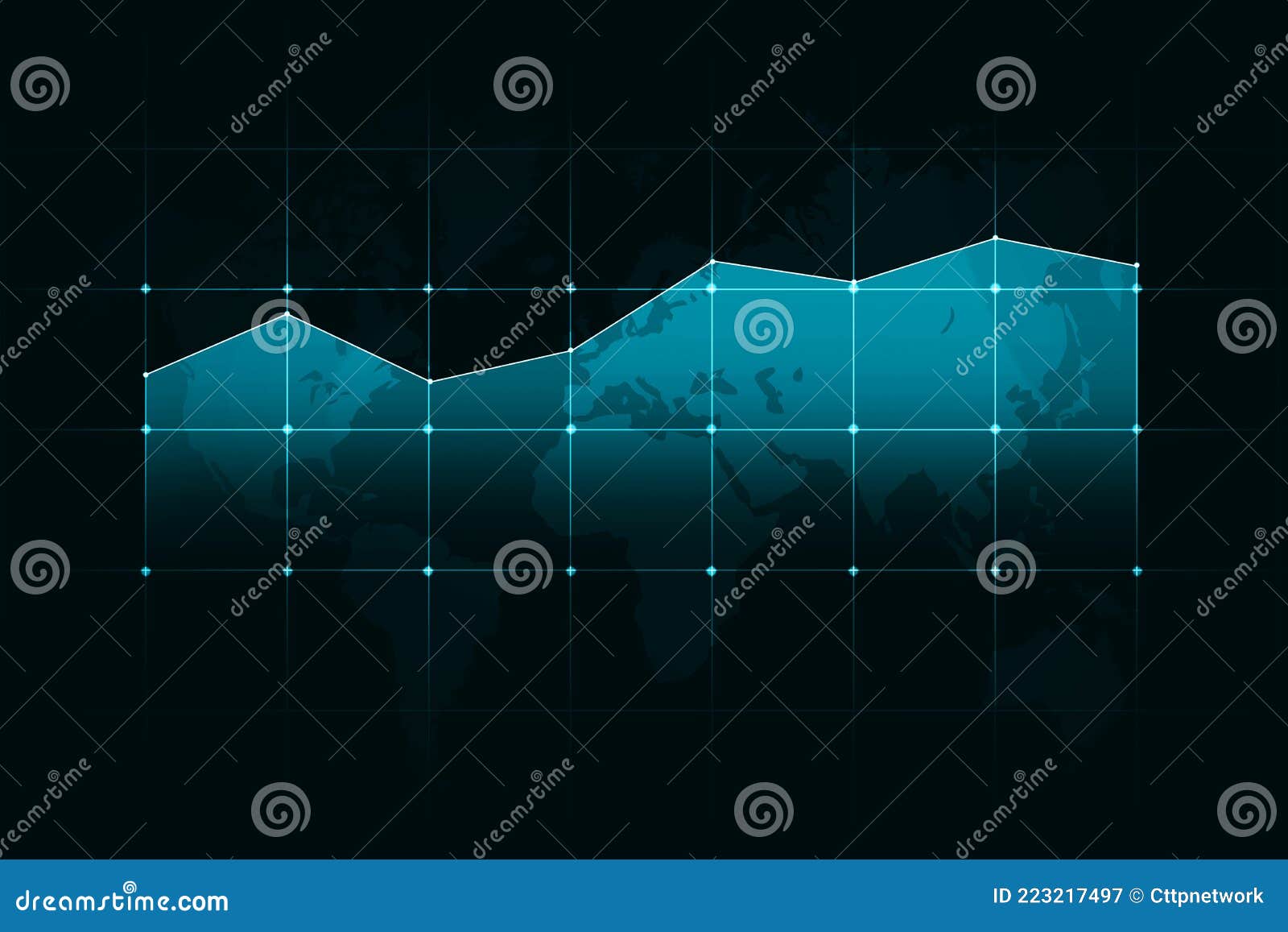 Gradient Style Graph with World Map in the Background. New Glowing ...