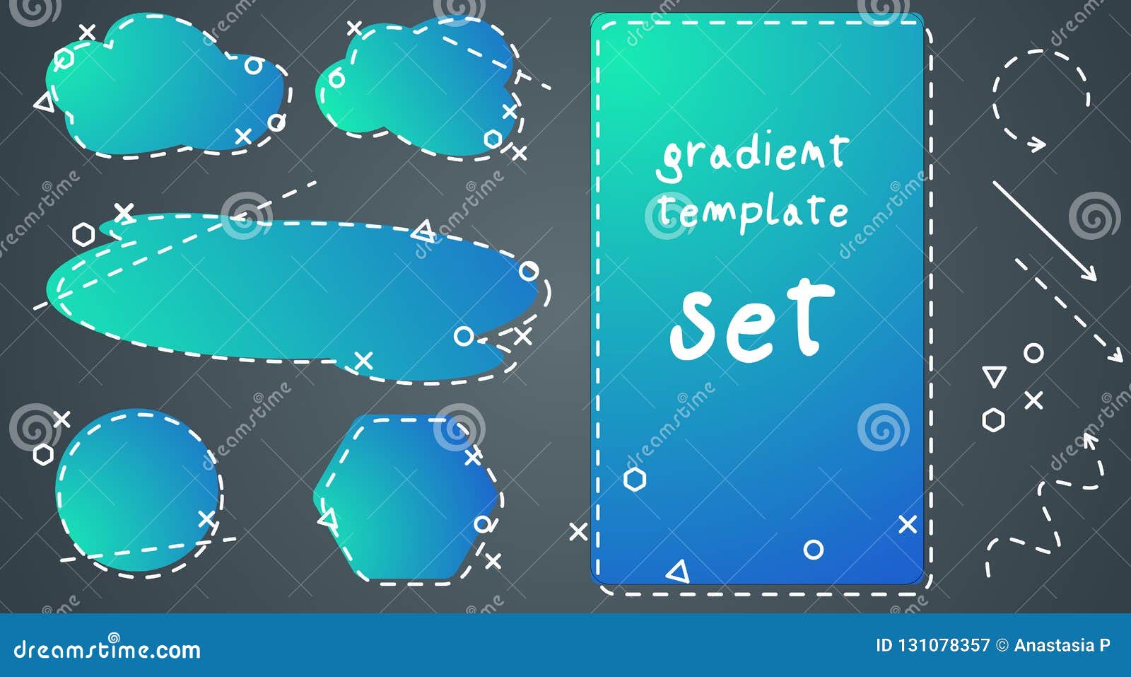 Gradient Blue Templates Set for Design Stock Vector - Illustration of ...
