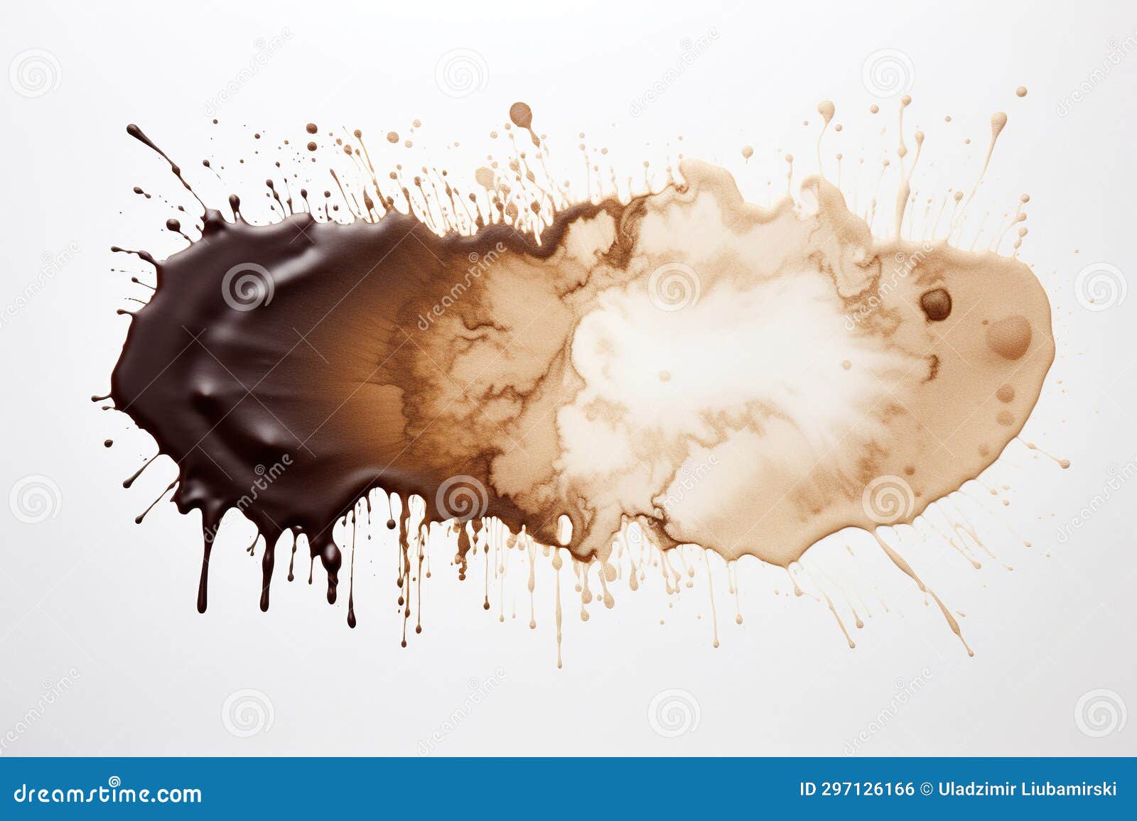 Gradient Texture of Spilled Coffee with Drops and Smudges on a White ...