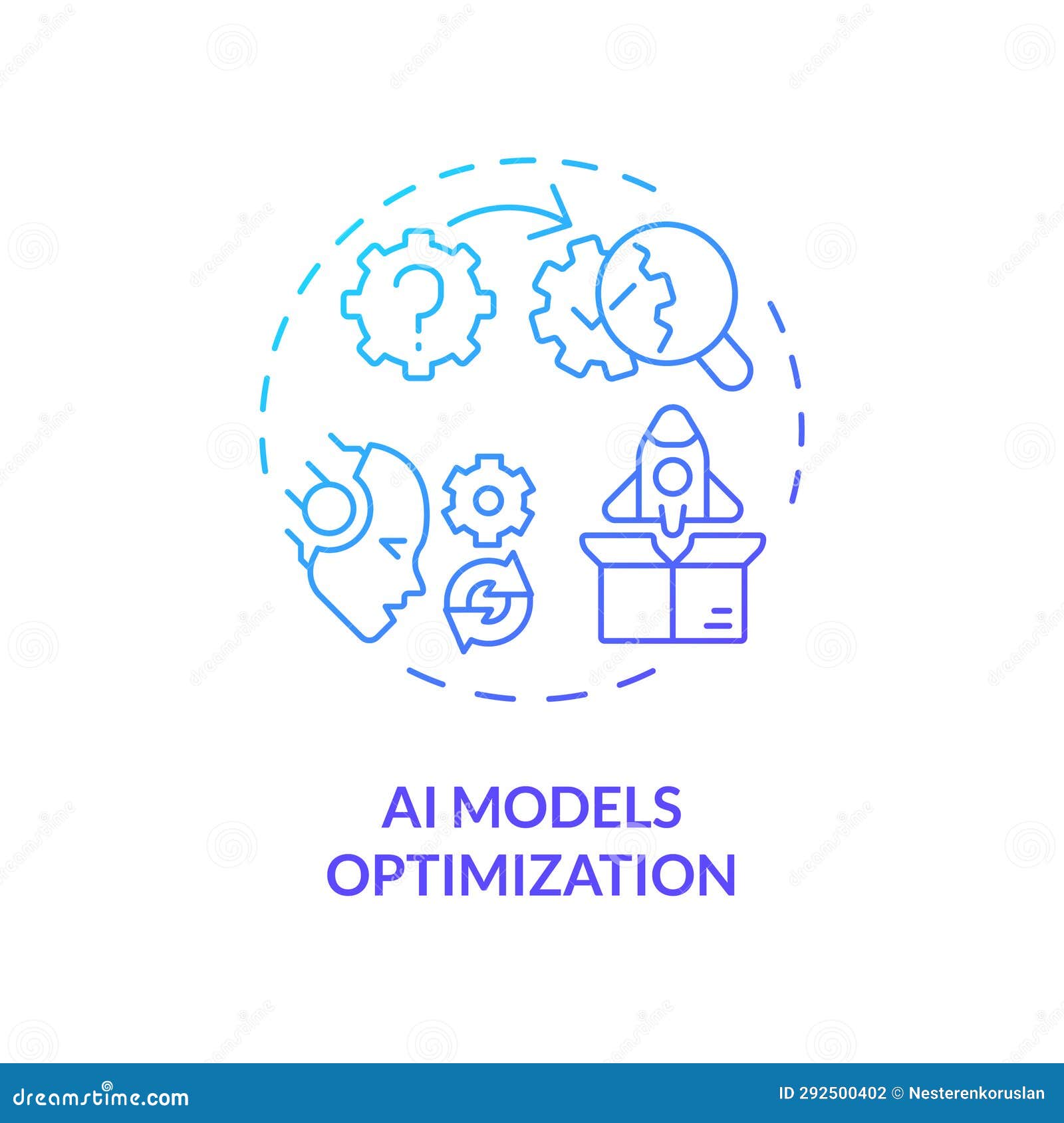 Gradient Thin Line Icon AI Models Optimization Concept Stock Vector ...