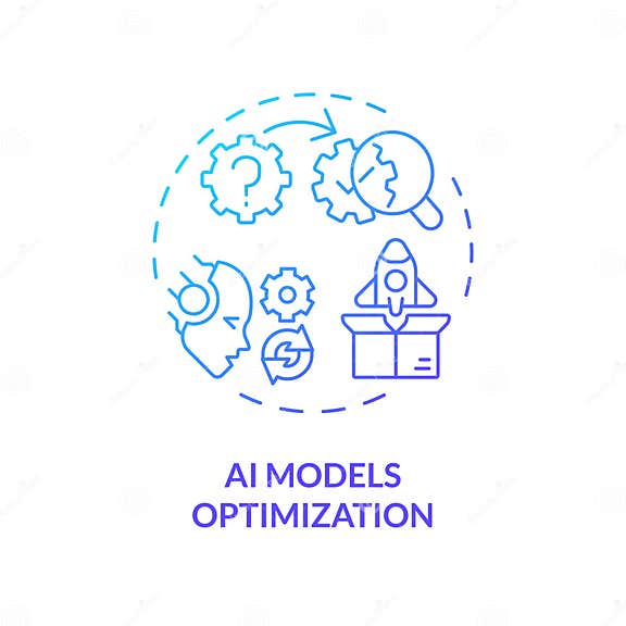 Gradient Thin Line Icon AI Models Optimization Concept Stock ...