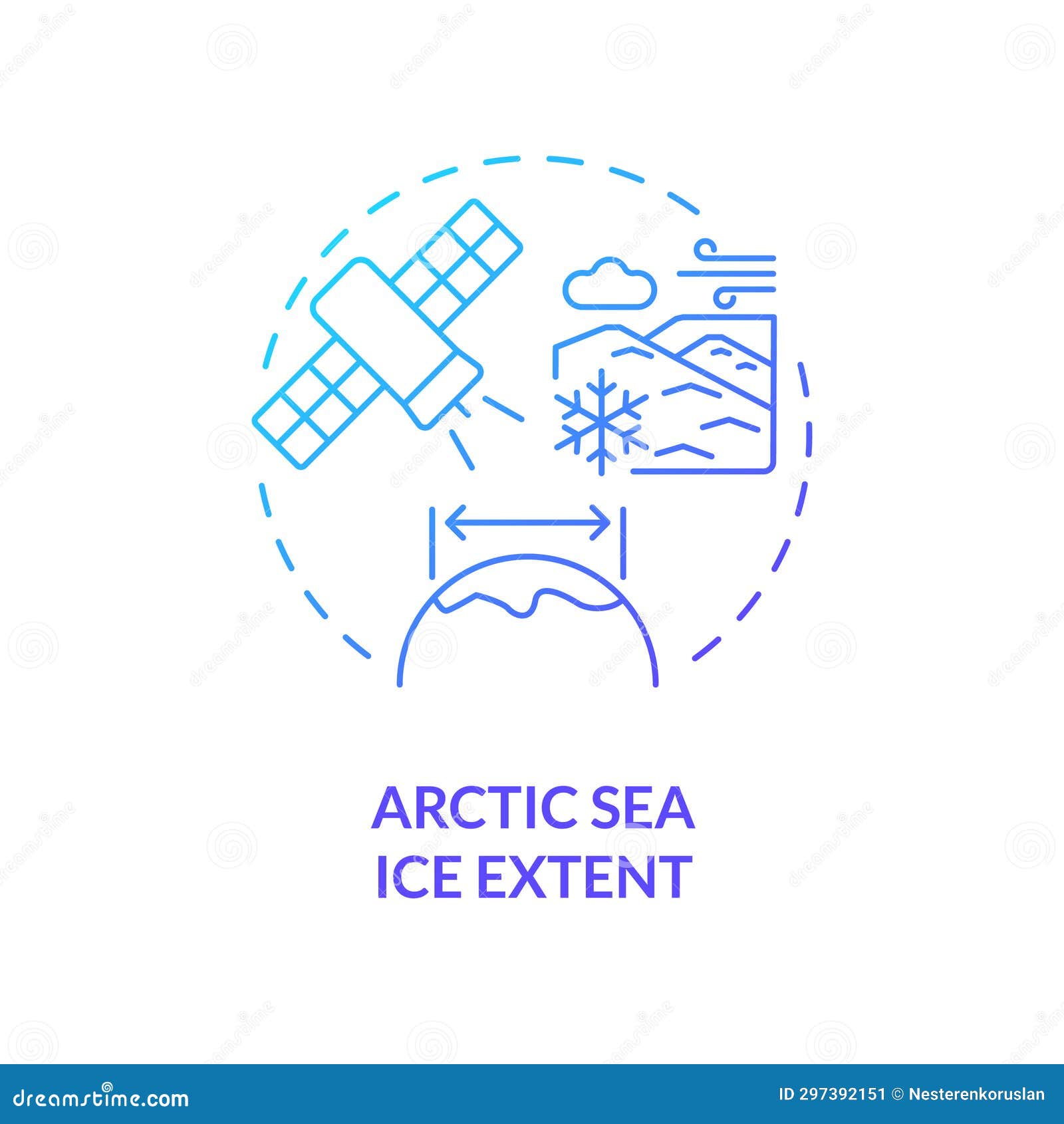 Gradient Thin Line Icon Arctic Sea Ice Extent Concept Stock Illustration - Illustration of color ...